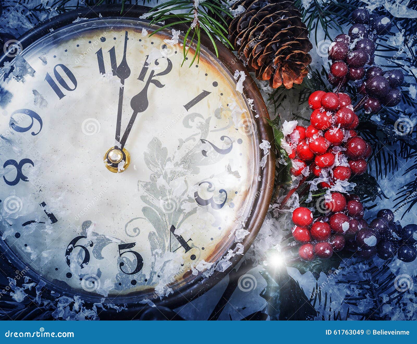 Christmas Eve and New Years at Midnight Stock Image - Image of december ...