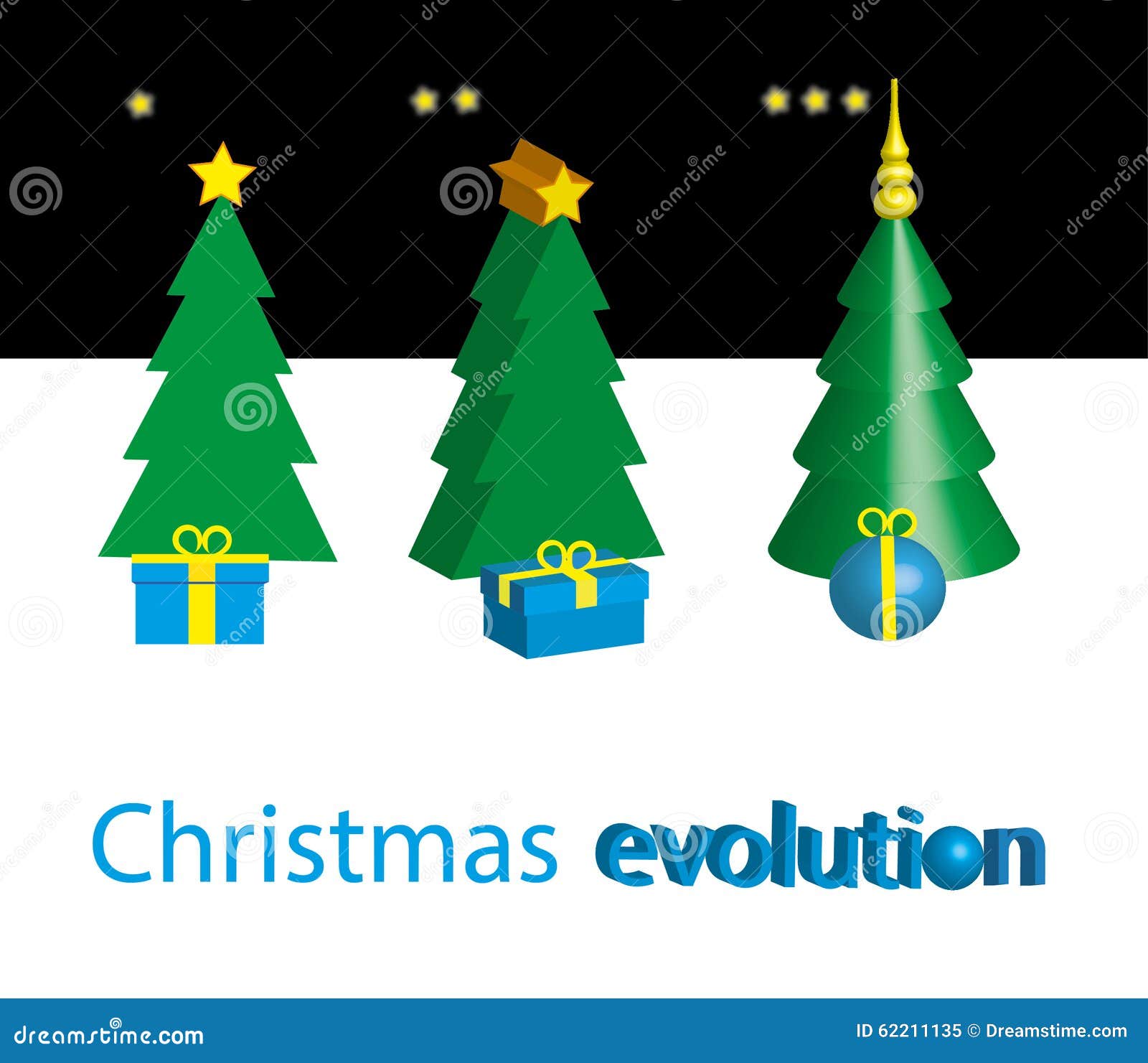 Christmas evolution stock illustration. Illustration of blue - 62211135
