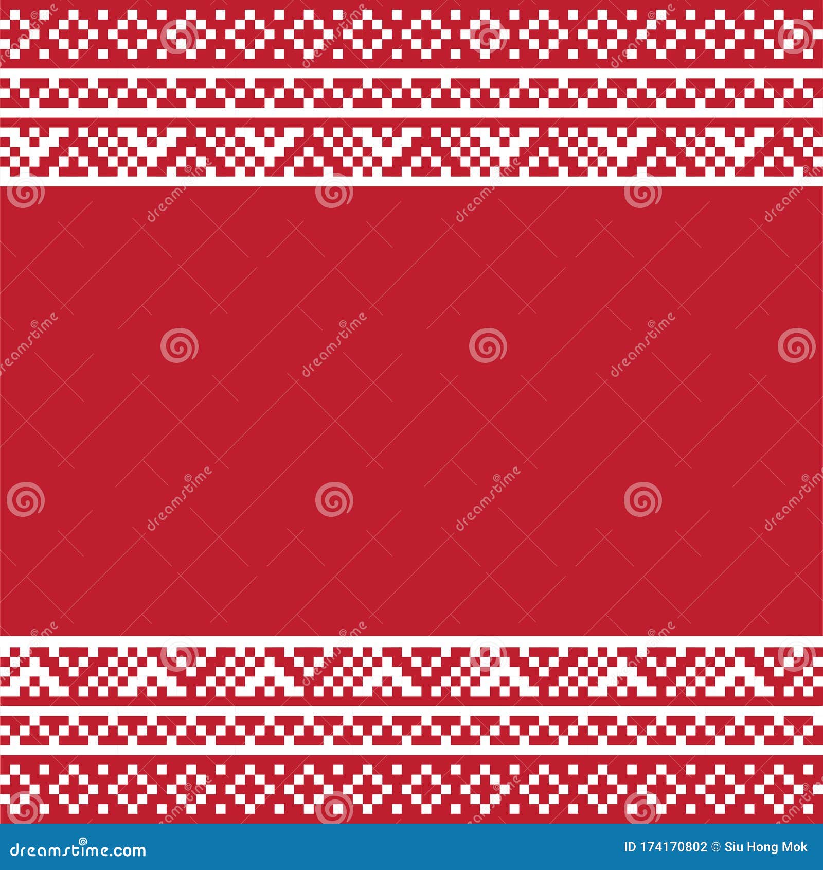 Christmas Fair Isle Border Template Stock Vector - Illustration of ...