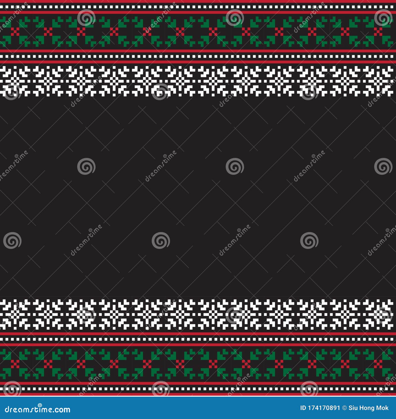 Christmas Fair Isle Border Template Stock Vector - Illustration of ...