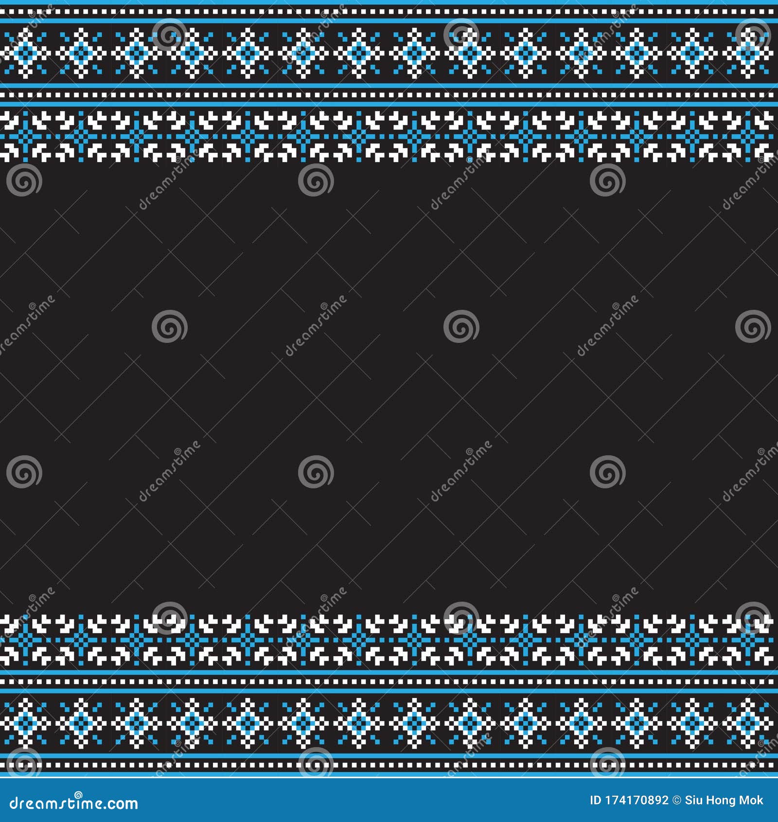 Christmas Fair Isle Border Template Stock Vector - Illustration of ...