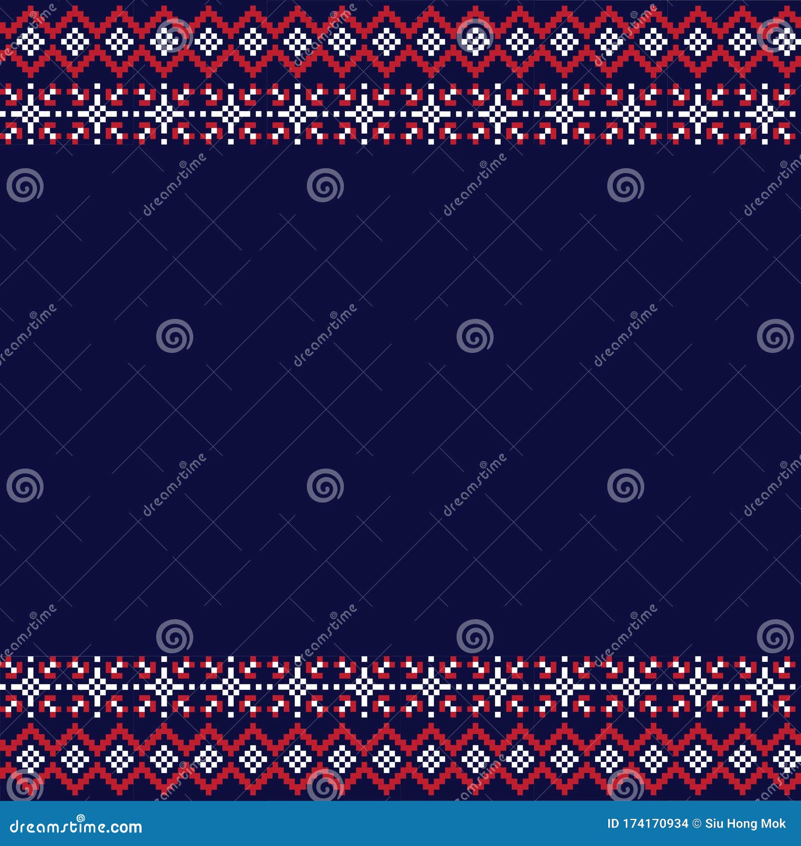 Christmas Fair Isle Border Template Stock Vector - Illustration of ...