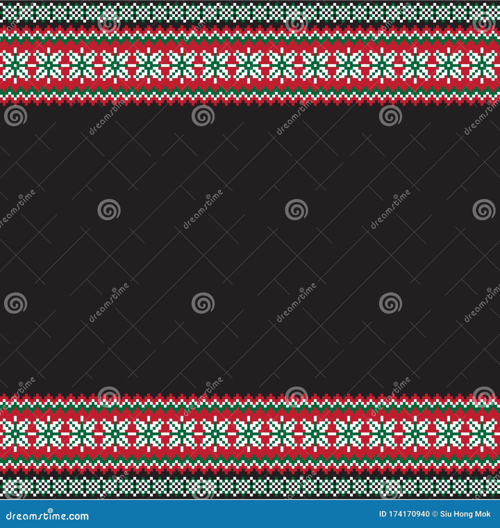 Christmas Fair Isle Border Template Stock Vector - Illustration of ...