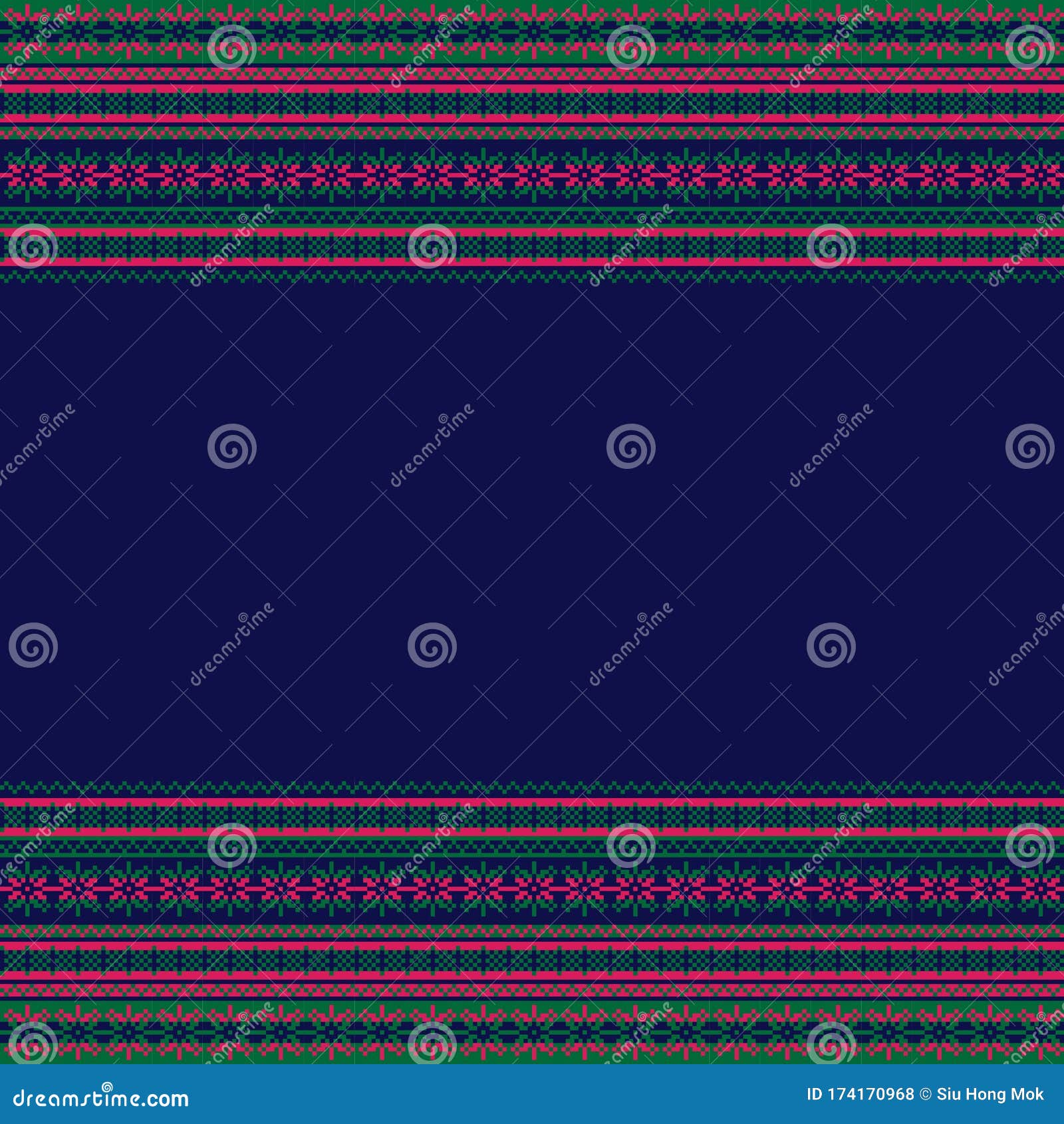 Christmas Fair Isle Border Template Stock Vector - Illustration of grid ...