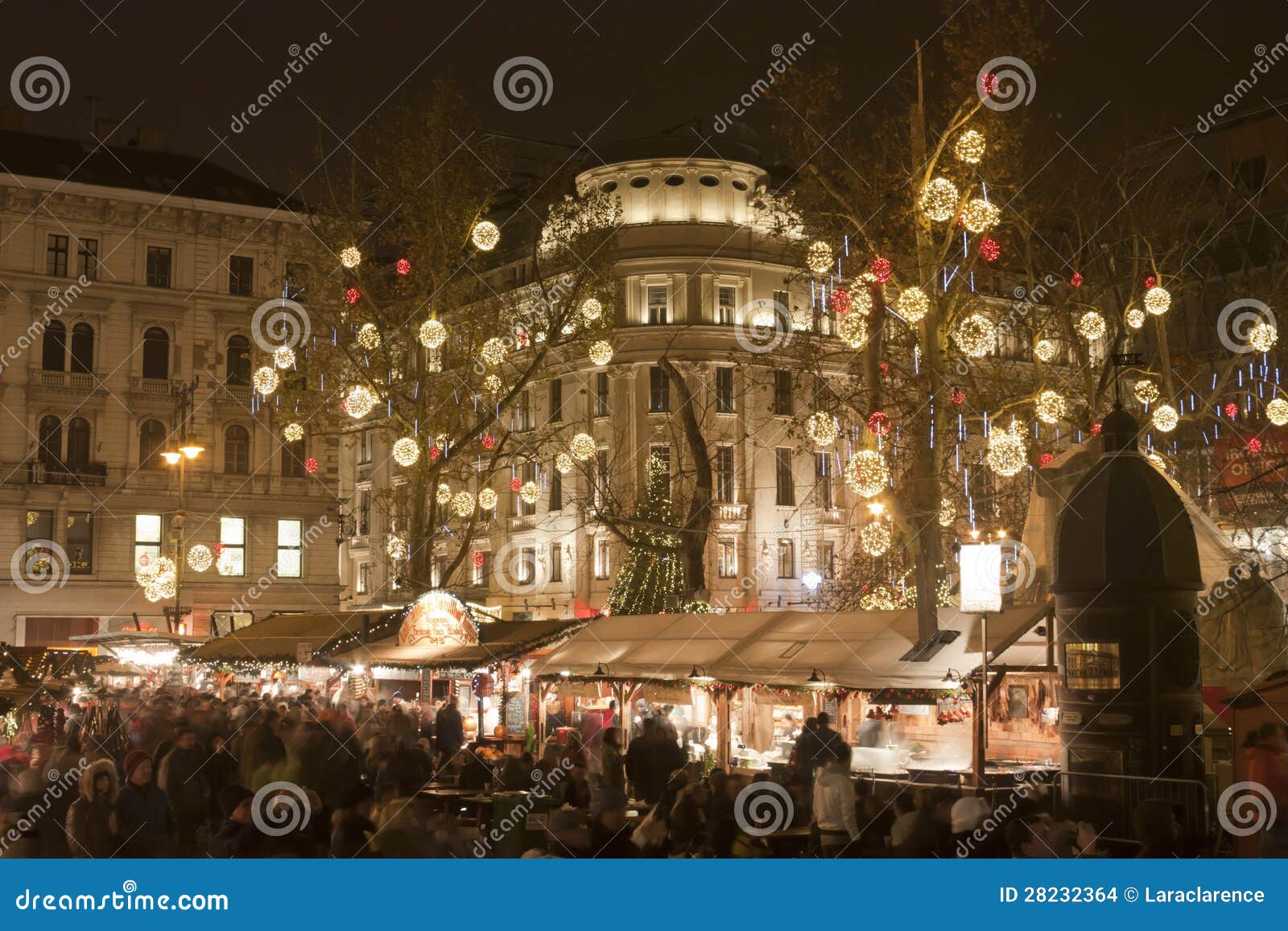 Christmas Fair at Vorosmarty Square in Budapest Editorial Stock Image ...