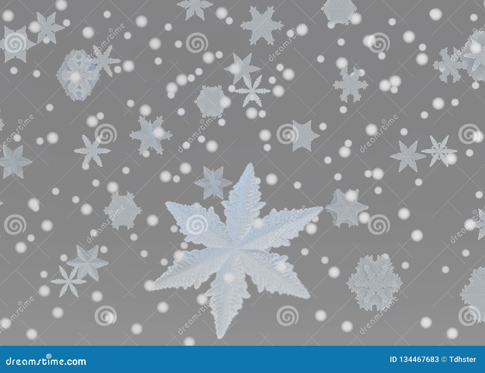 Christmas Falling Snow Isolated Background. Xmas Snow Flake Pattern ...