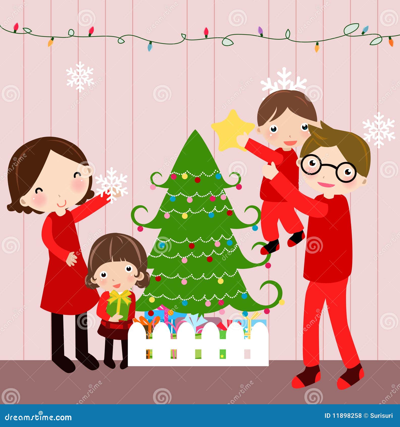 Christmas family stock vector. Illustration of cartoon - 11898258