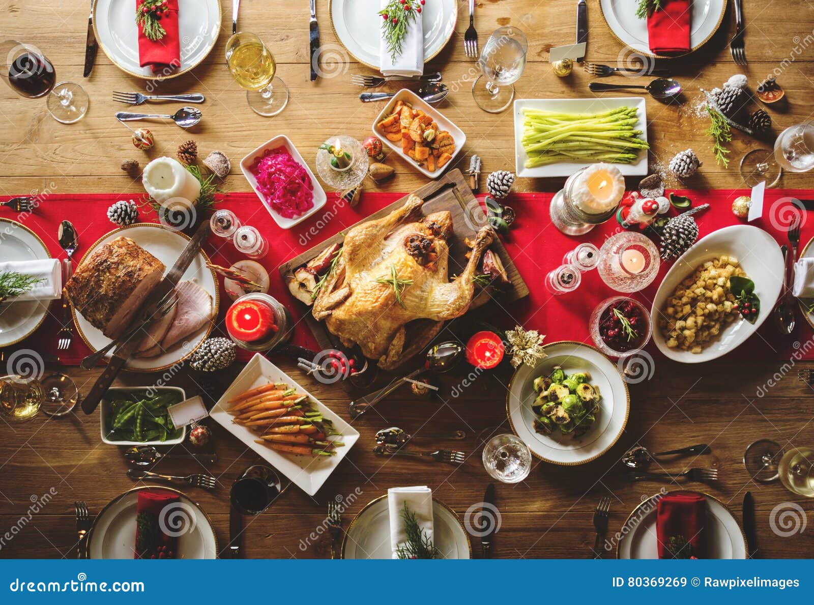 Christmas Family Dinner Table Concept Stock Image - Image of event ...