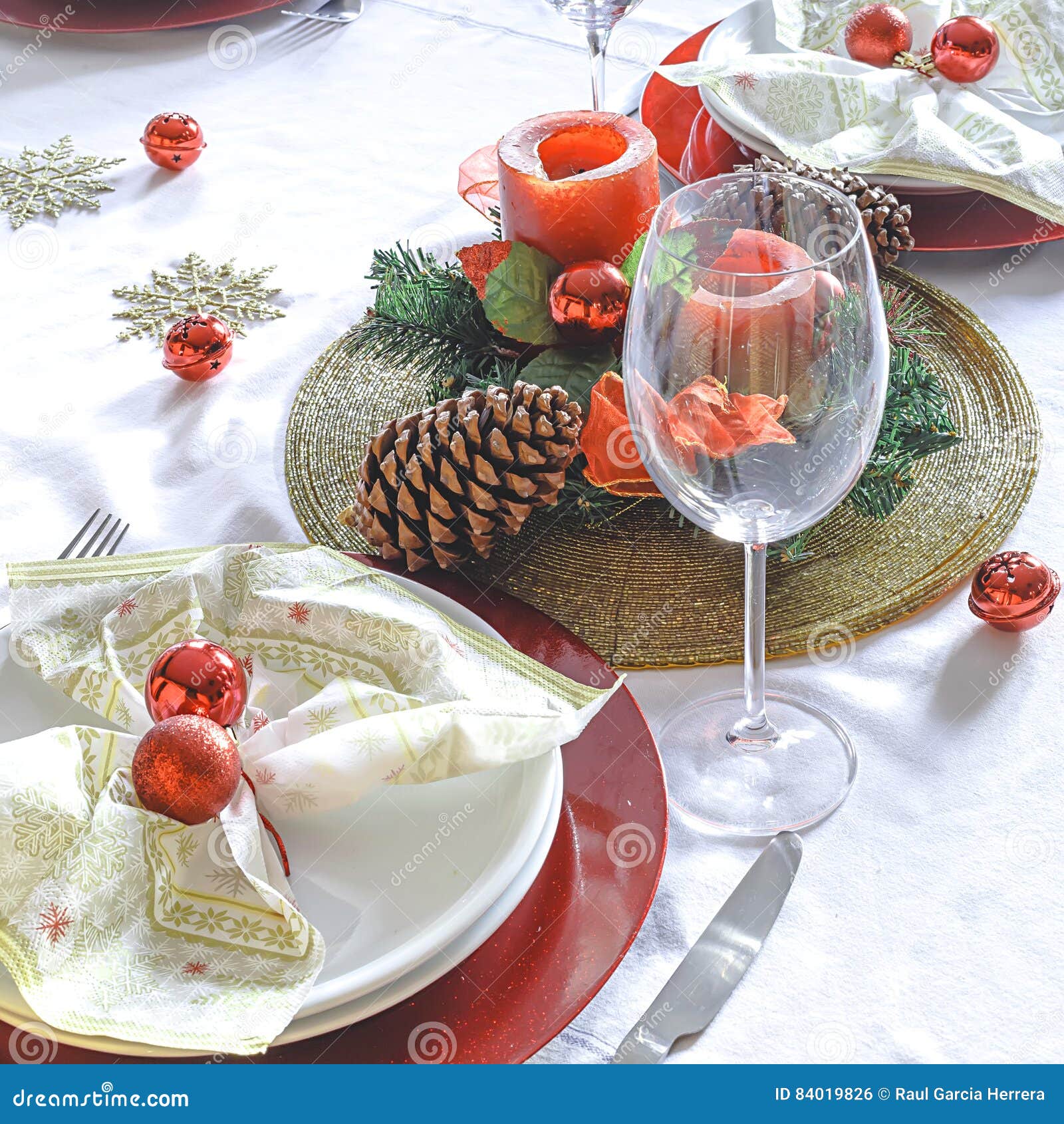 Christmas Family Dinner Table Stock Photo - Image of merry, forks: 84019826