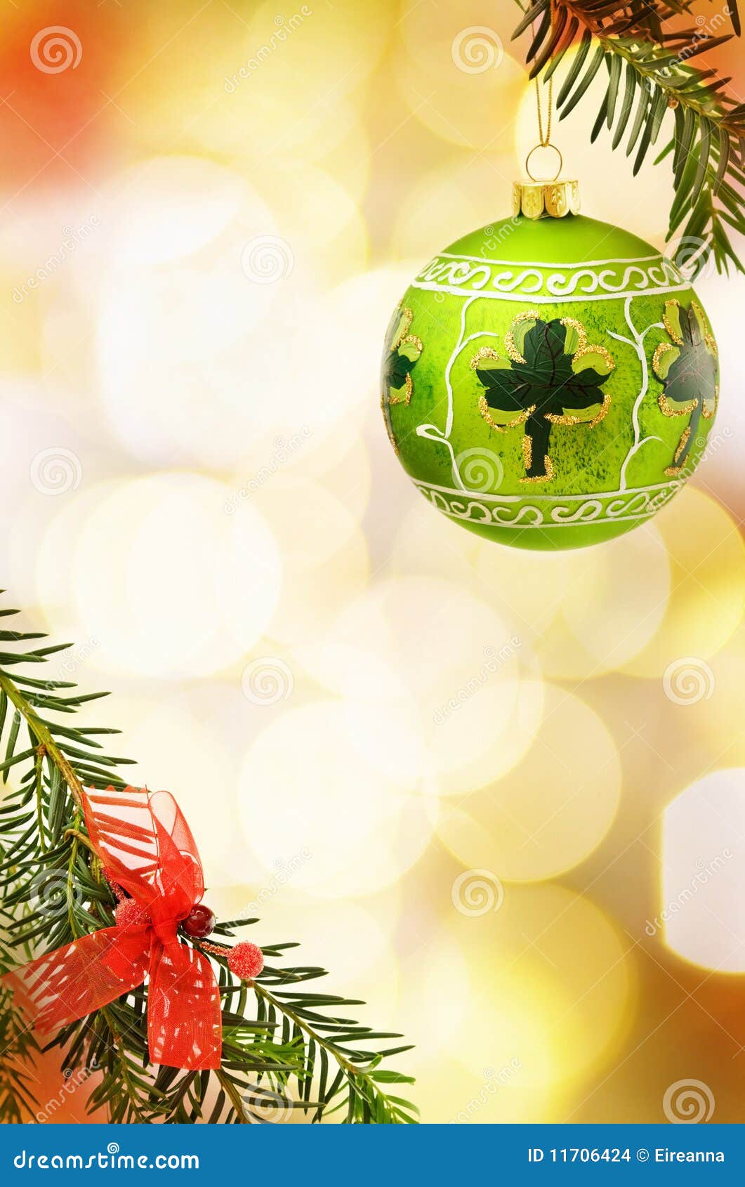 Christmas Festive Border Green Bauble Stock Photo - Image of green ...