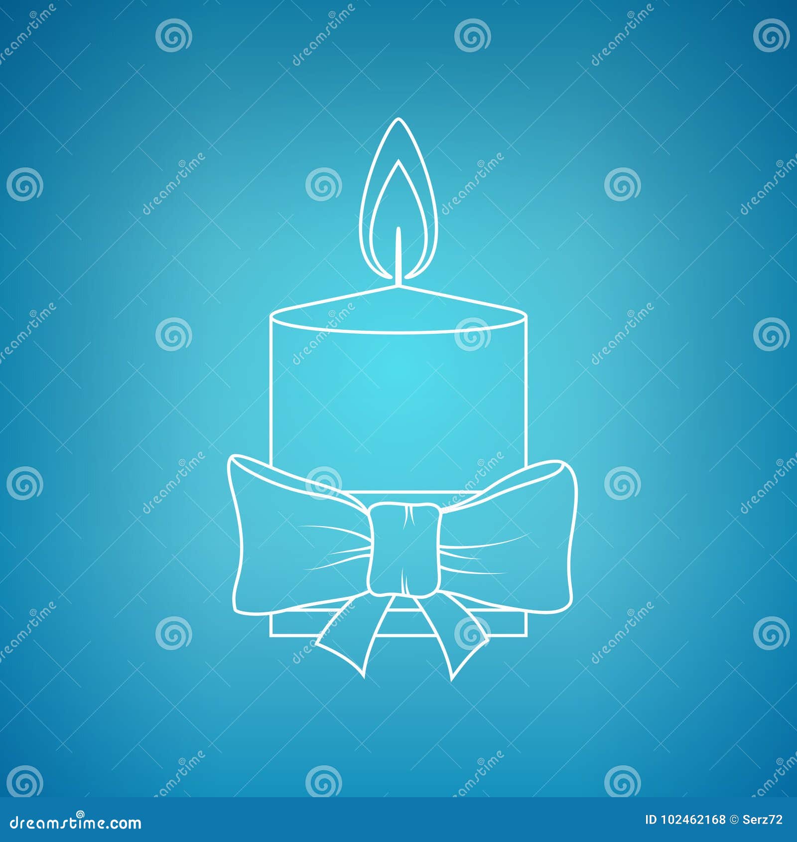 Christmas Festive Candle on a Blue Background Stock Vector ...
