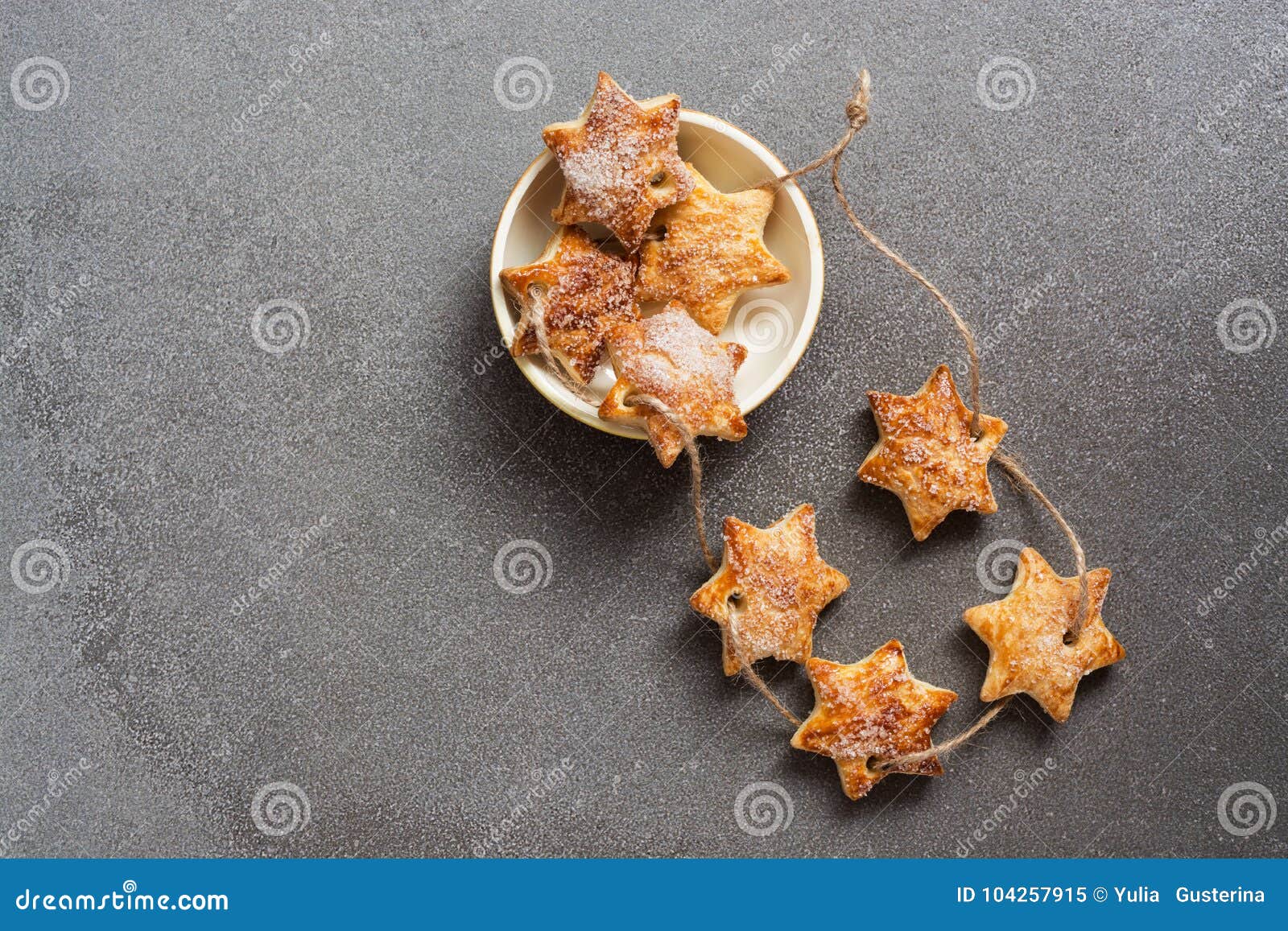 Christmas Festive Cookies in the Shape of a Star on a String. Stock ...