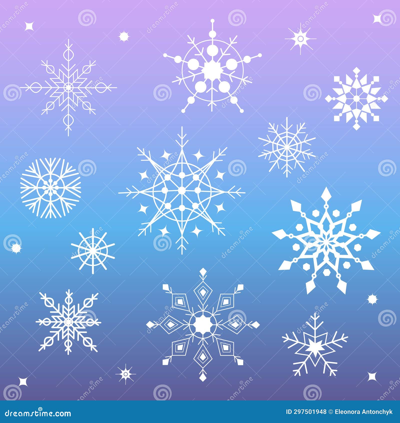 Christmas Festive Snowflakes in Vector Stock Illustration ...