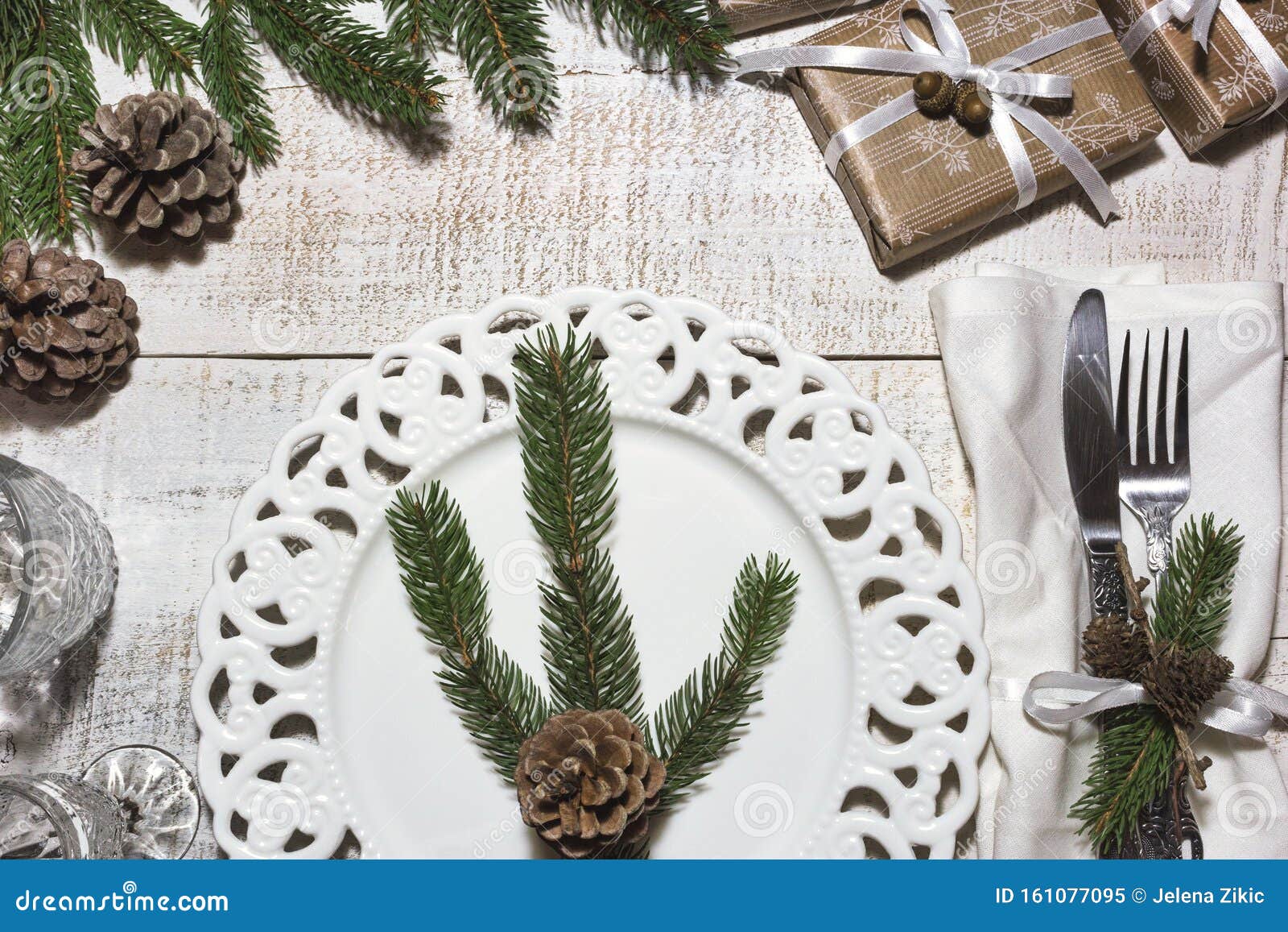 Christmas or Festive Table Setting Stock Image - Image of indoors ...
