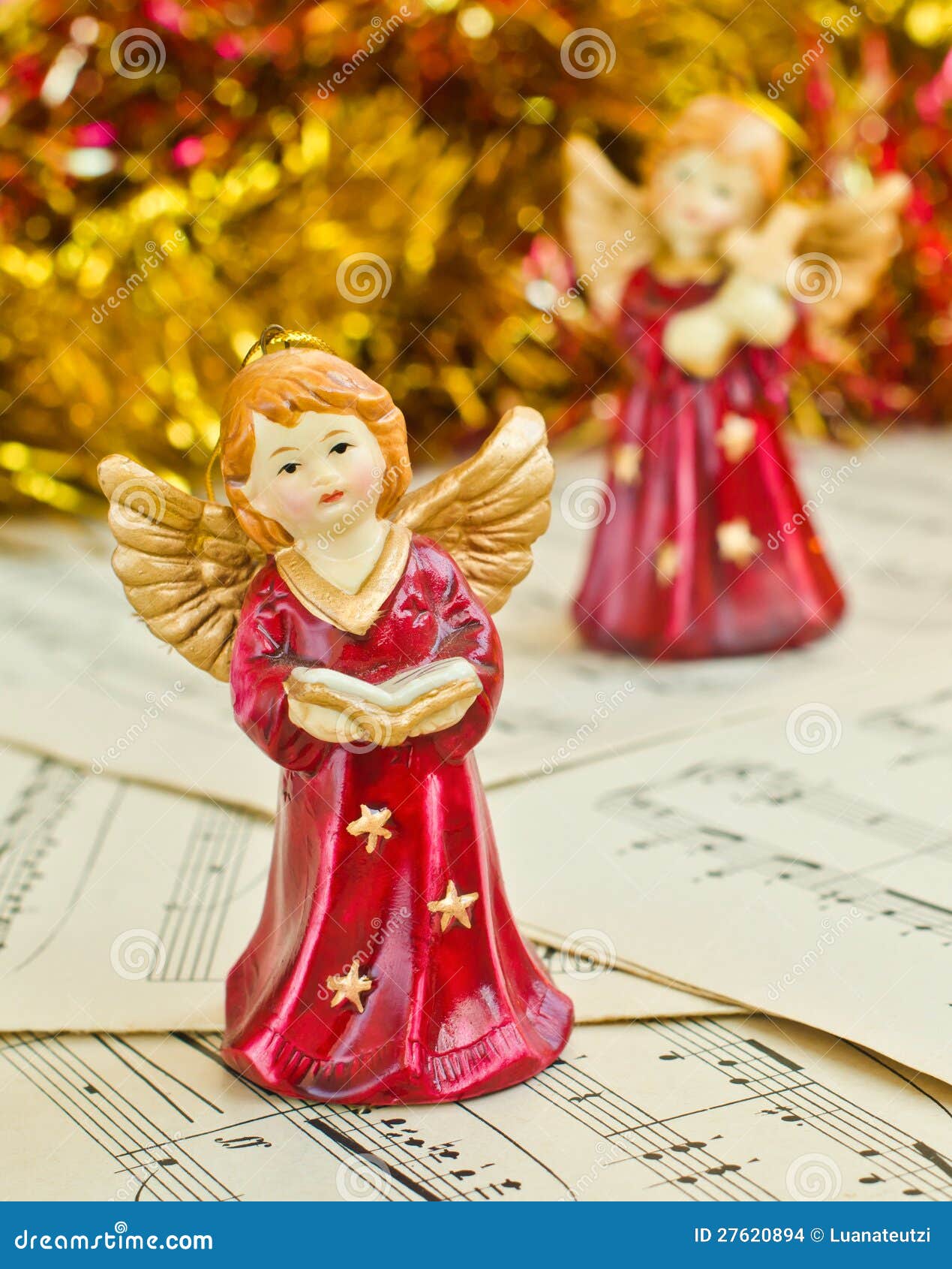 Christmas Figurine of Angels Stock Photo - Image of celebrate, angel ...