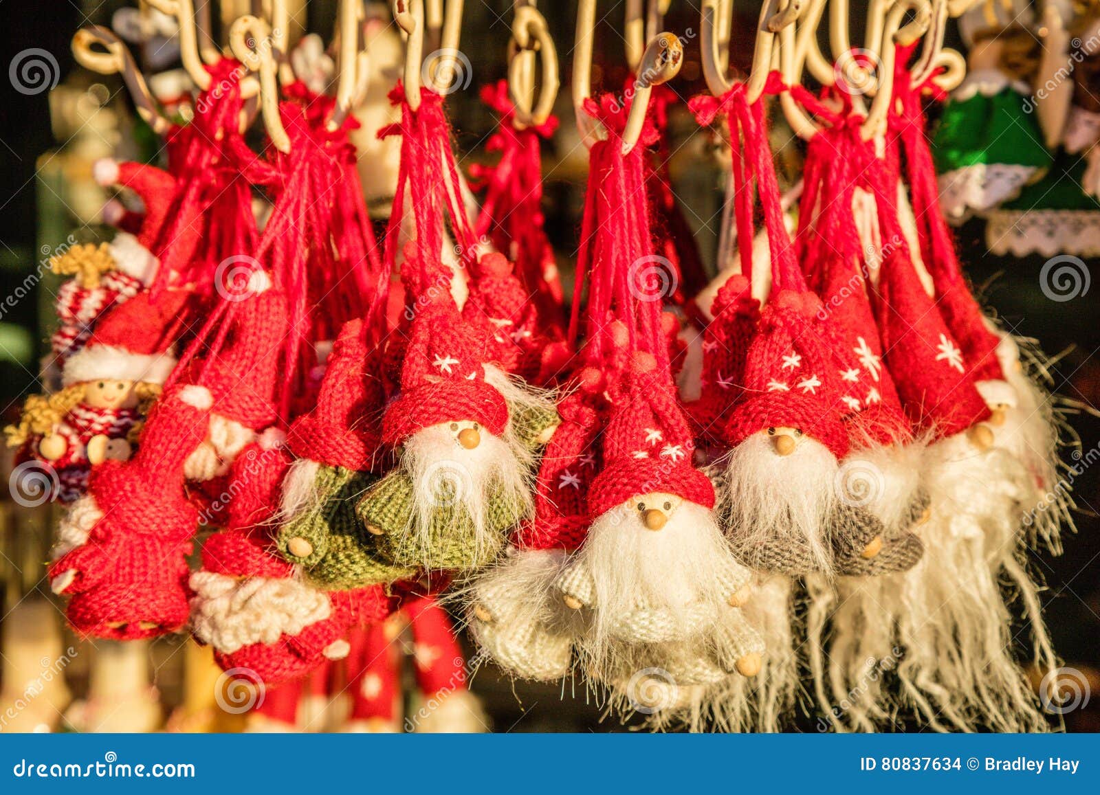 Christmas Figurines at Christmas Bazaar, Vienna, Austria Stock Photo ...