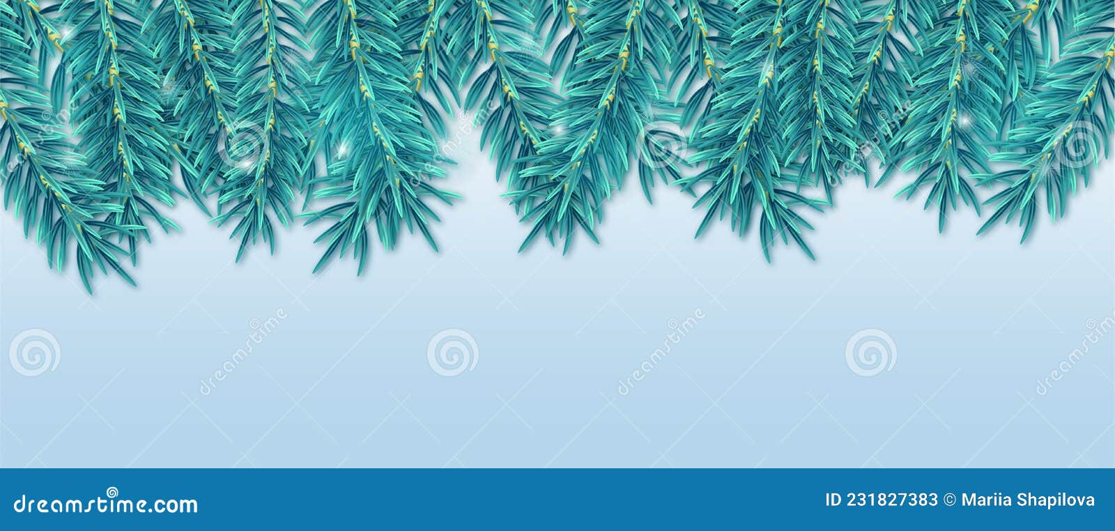 Christmas Fir Tree Branches Border Stock Vector - Illustration of ...