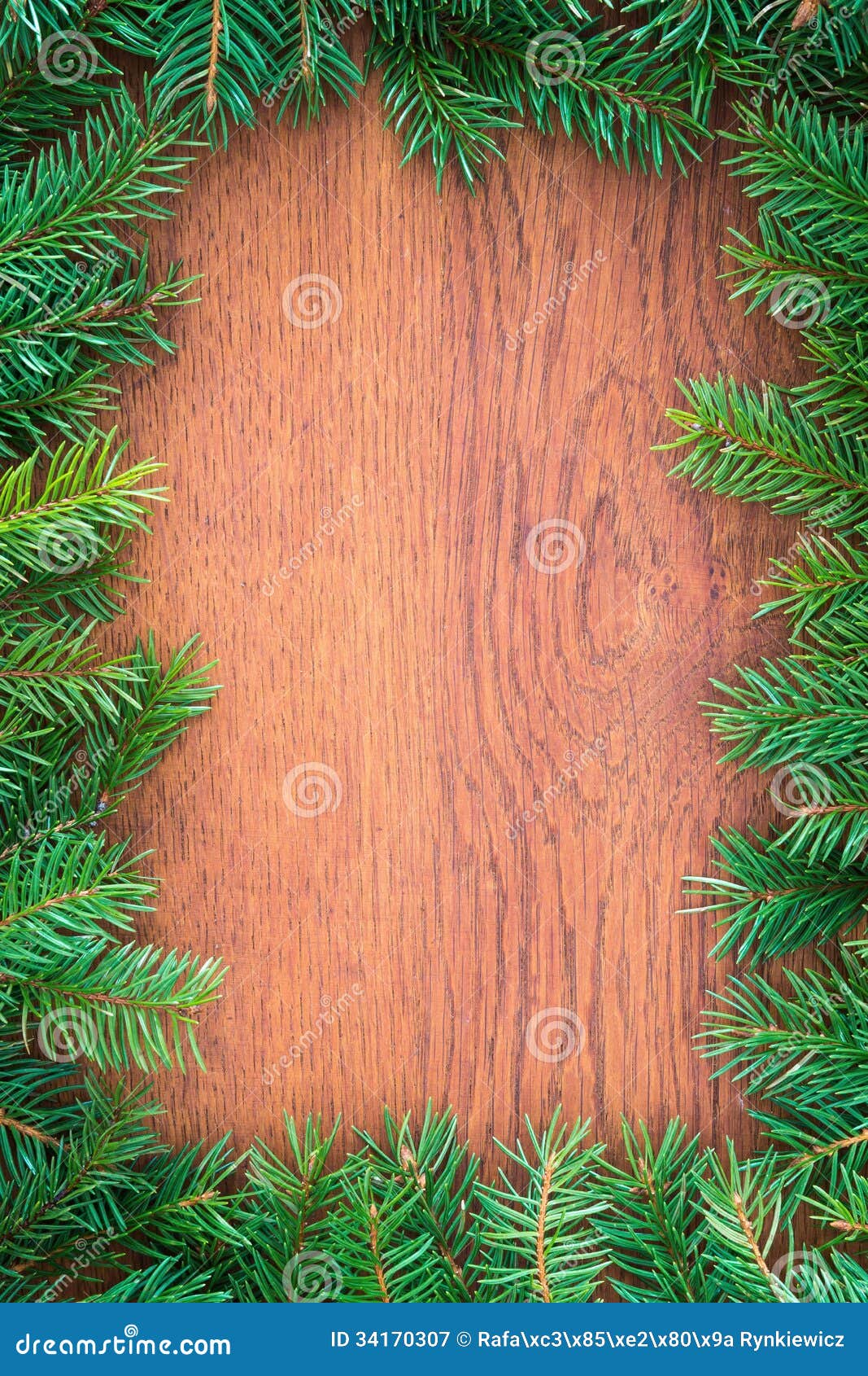 Christmas Fir Tree on a Wooden Board. Backgrounds Stock Image - Image ...