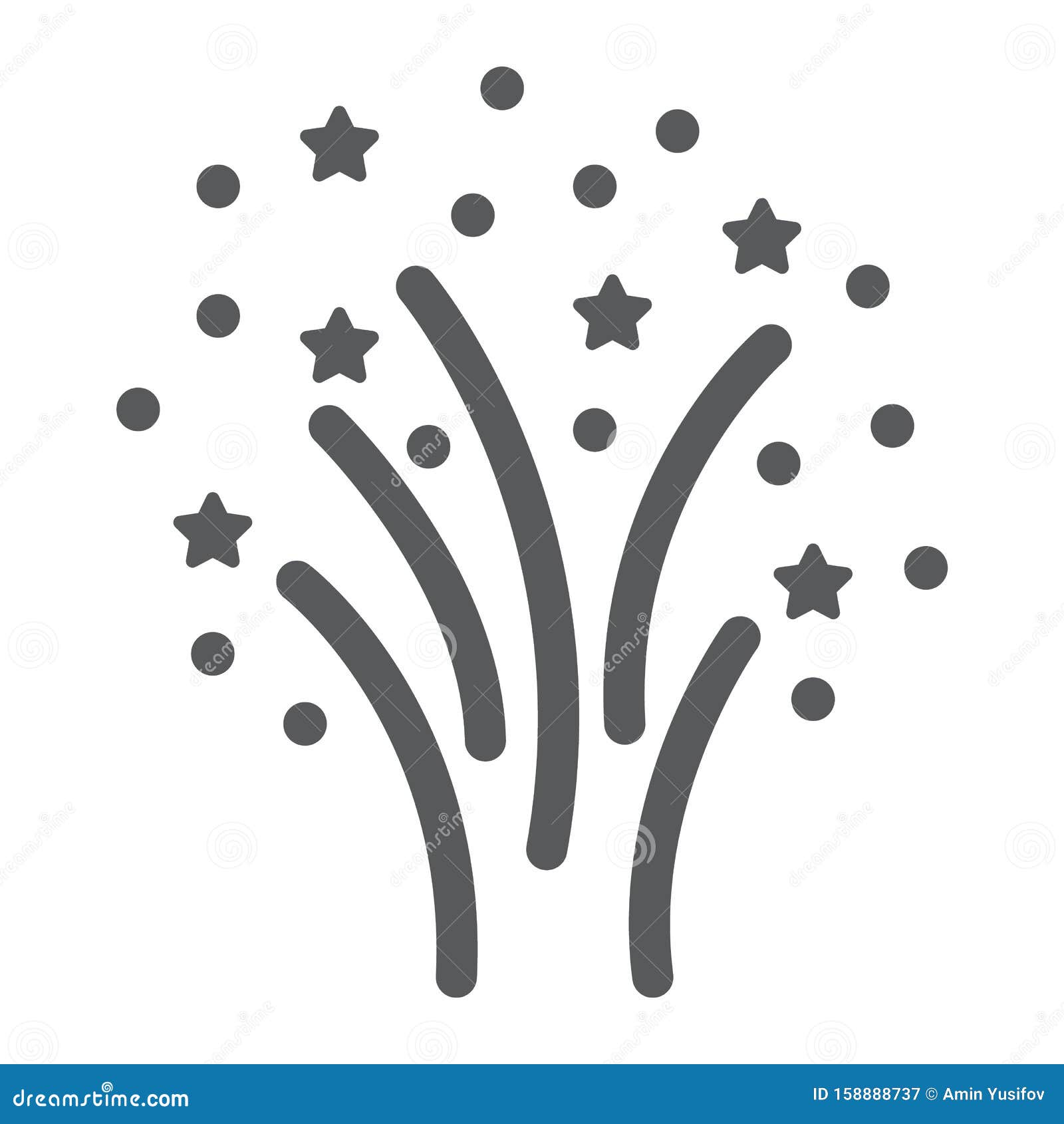 Christmas Firework Glyph Icon, Party and New Year, Firecracker Sign ...