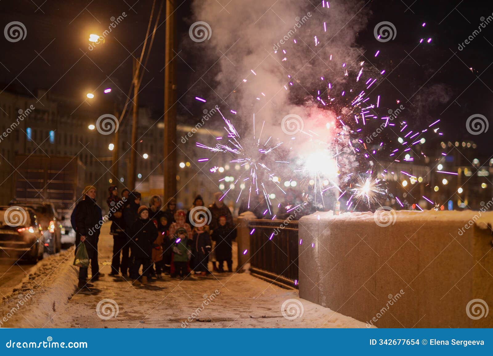 Christmas Fireworks, People Use Firecrackers and Pyrotechnic Fireworks ...