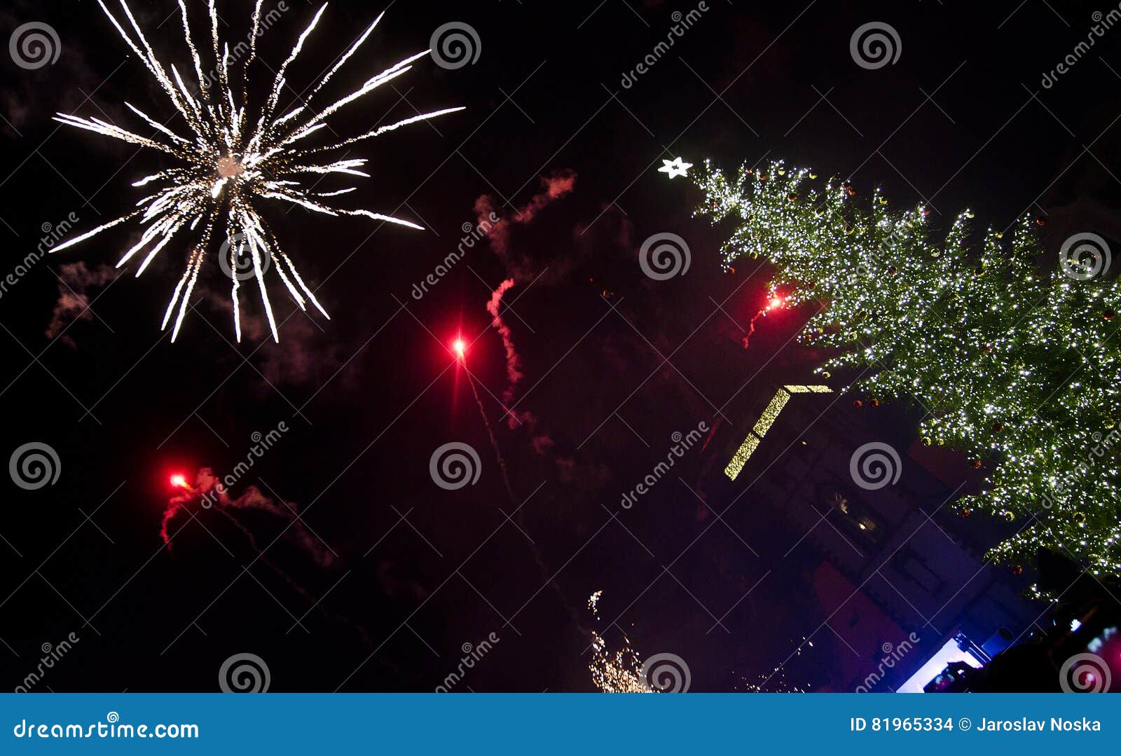 Christmas fireworks stock photo. Image of band, sparkle - 81965334