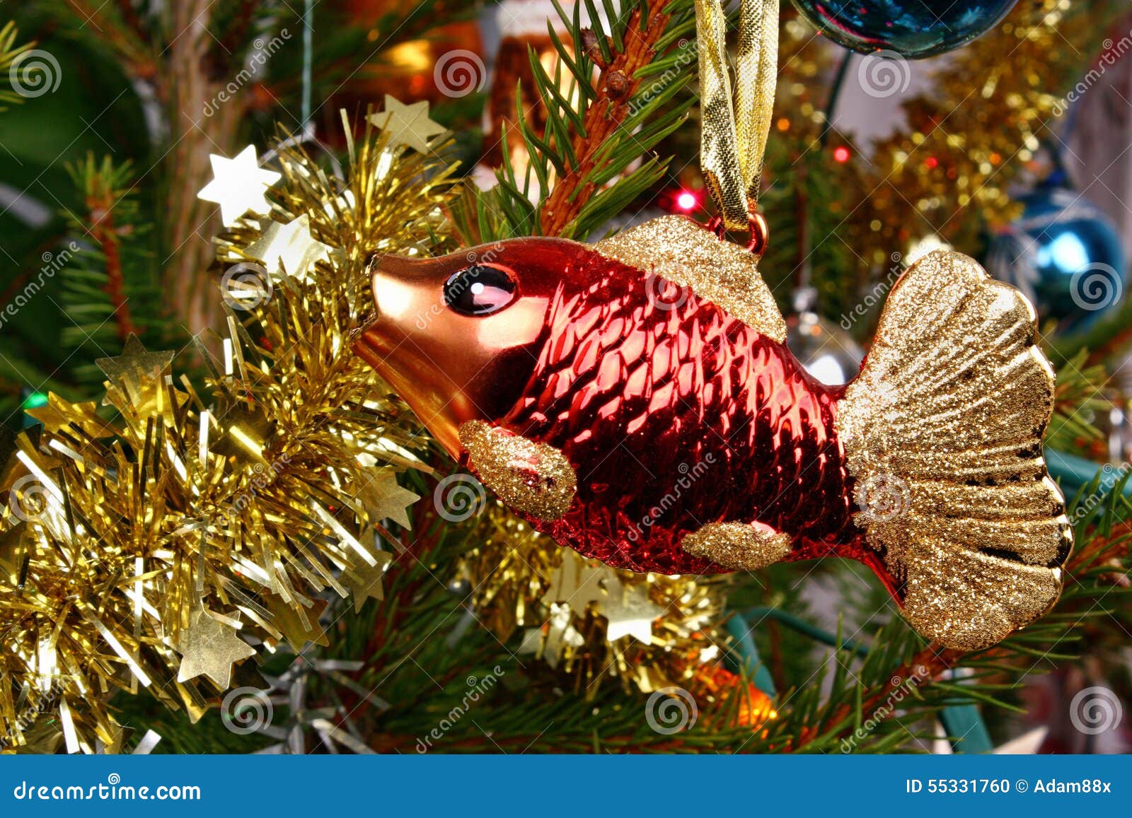 Christmas fish carp stock photo. Image of backdrop, chain - 55331760