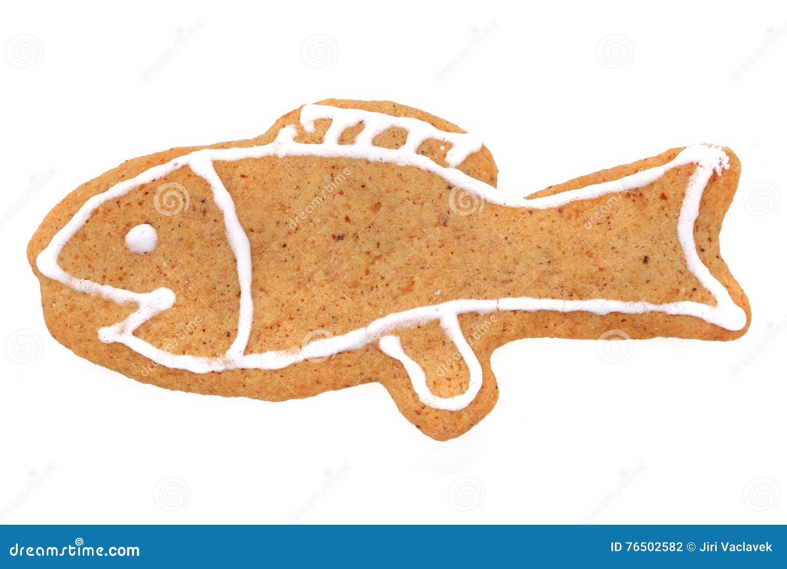 Christmas Fish Gingerbread Isolated Stock Photo - Image of food ...