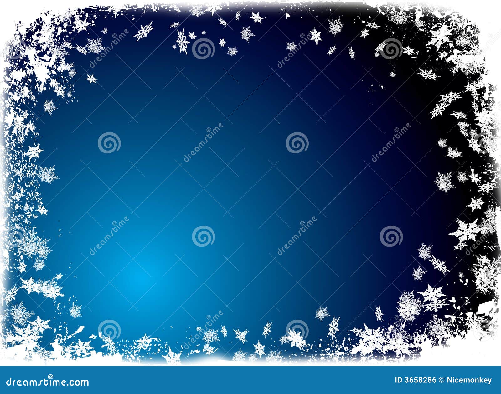 Christmas Flake Border Blue Stock Illustration - Illustration of night ...