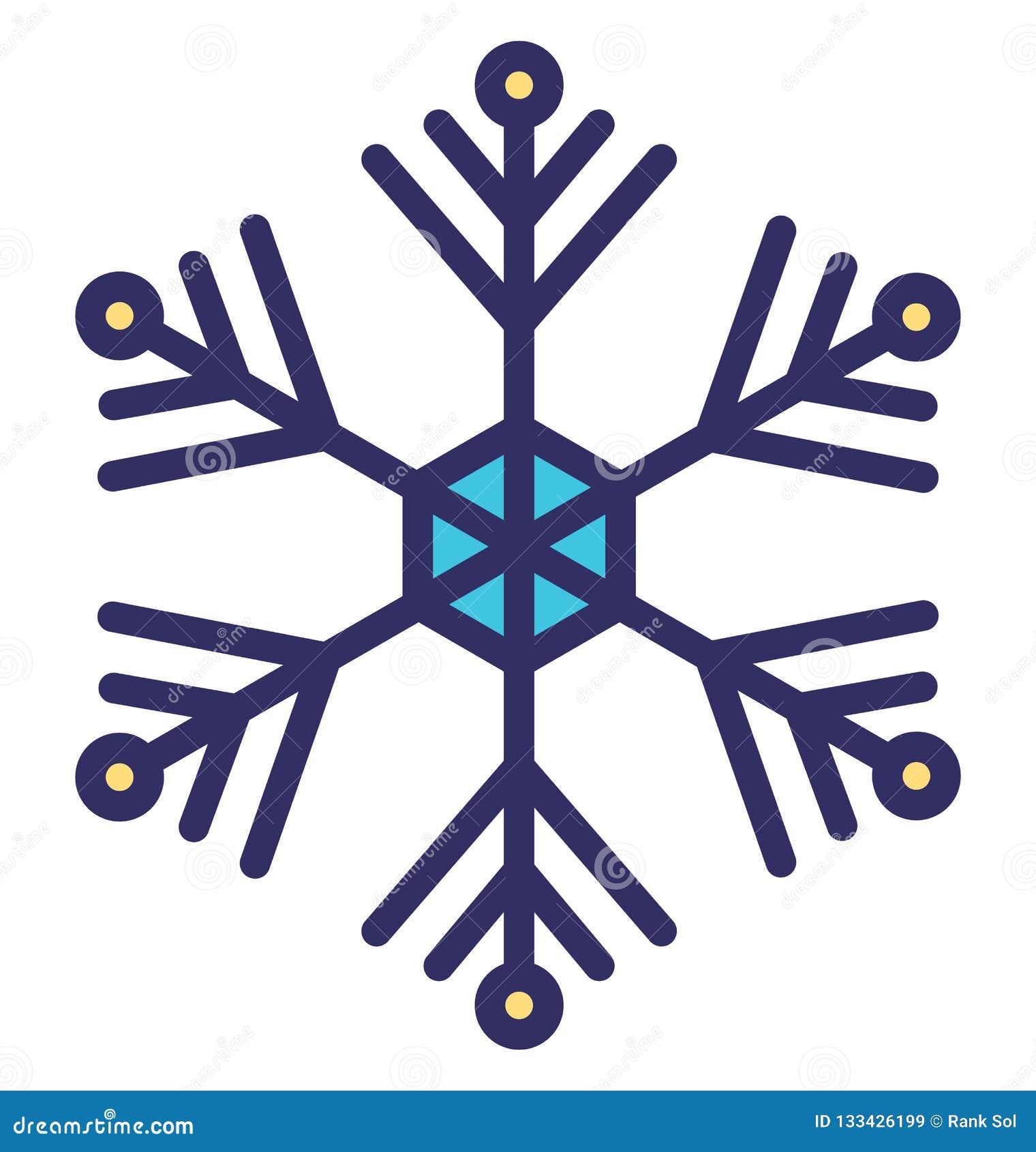 Christmas Flake, Crystal Flake Isolated Vector Icon that Can Be Easily ...