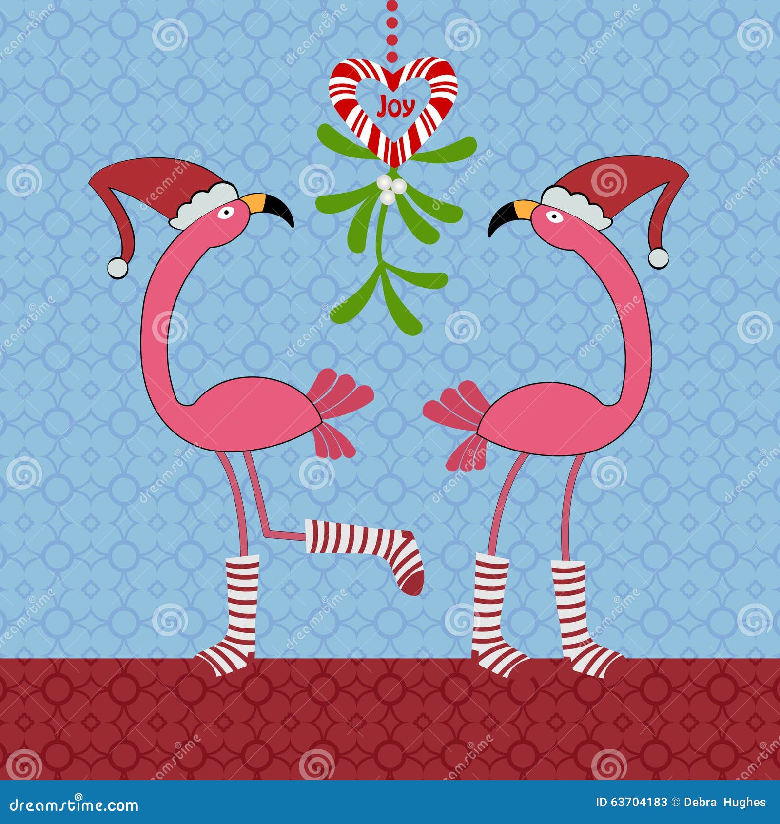 Christmas Flamingos stock vector. Illustration of card - 63704183