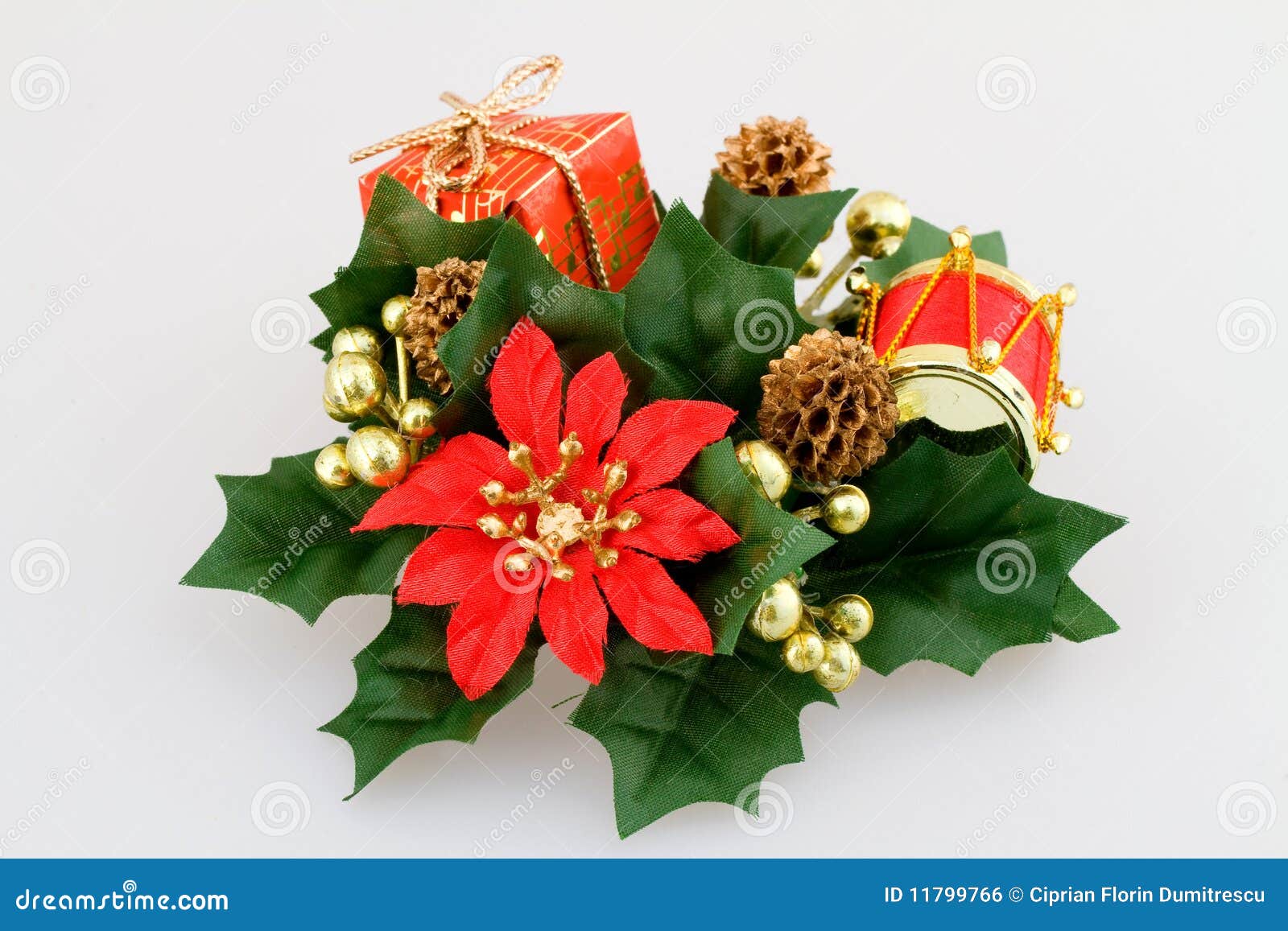 Christmas Flower Decoration Stock Photo - Image of festive, wallpaper ...