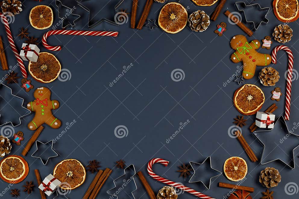 Christmas food frame stock photo. Image of holiday, festive - 295312866