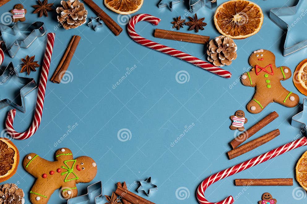 Christmas food frame stock image. Image of space, star - 295312943