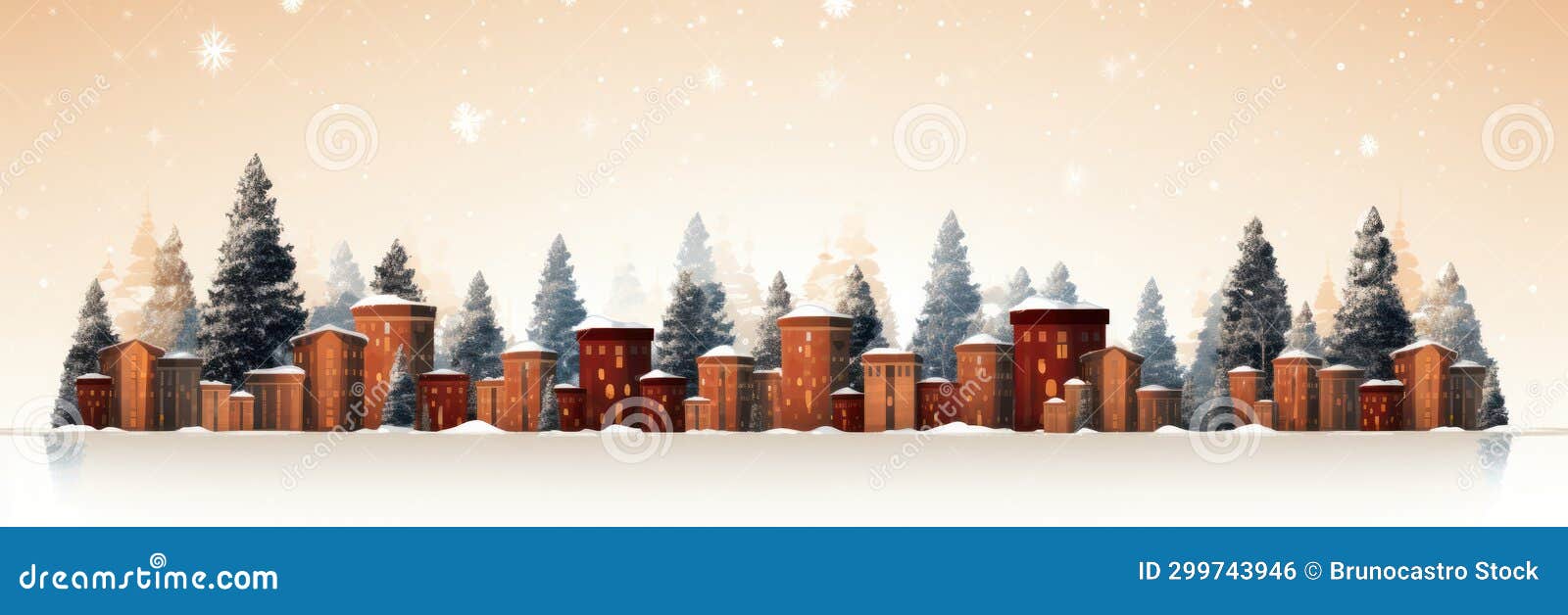 A Christmas Forest Scene with Christmas Decorations, Snow Scene ...