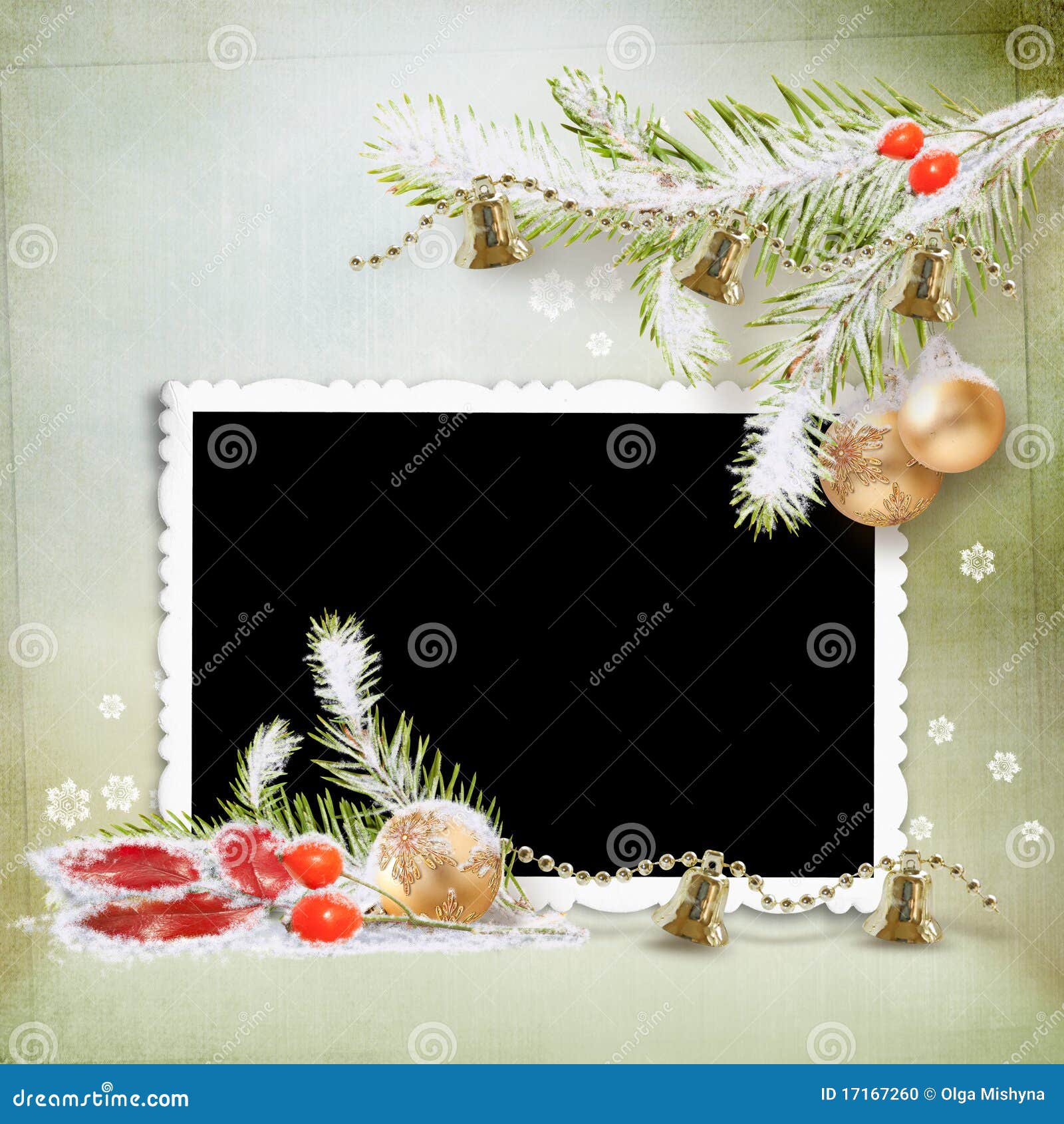 Christmas frame stock photo. Image of decorative, golden - 17167260