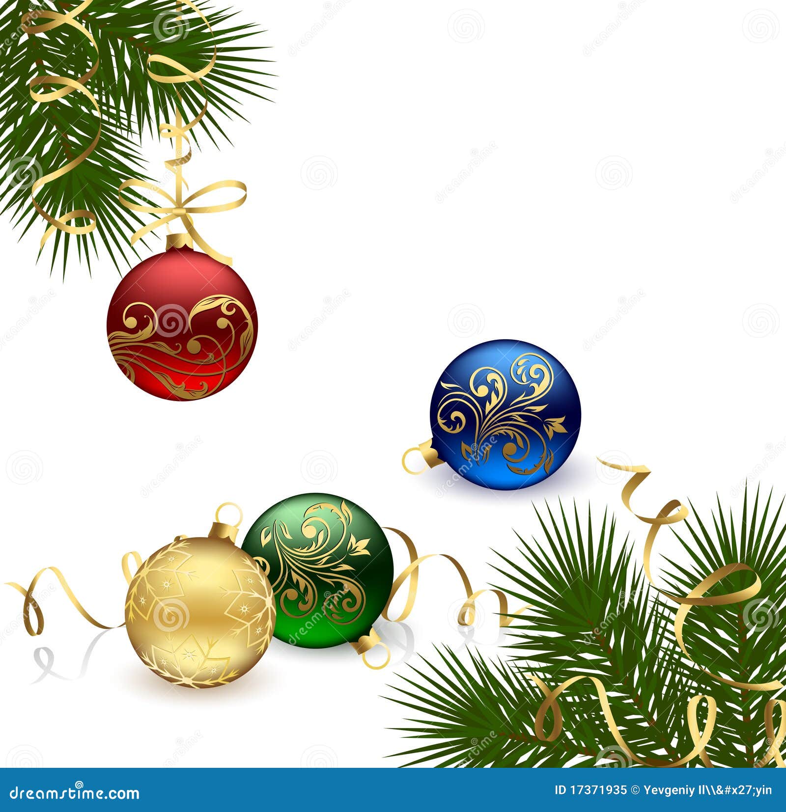 Christmas frame with balls stock vector. Illustration of white - 17371935