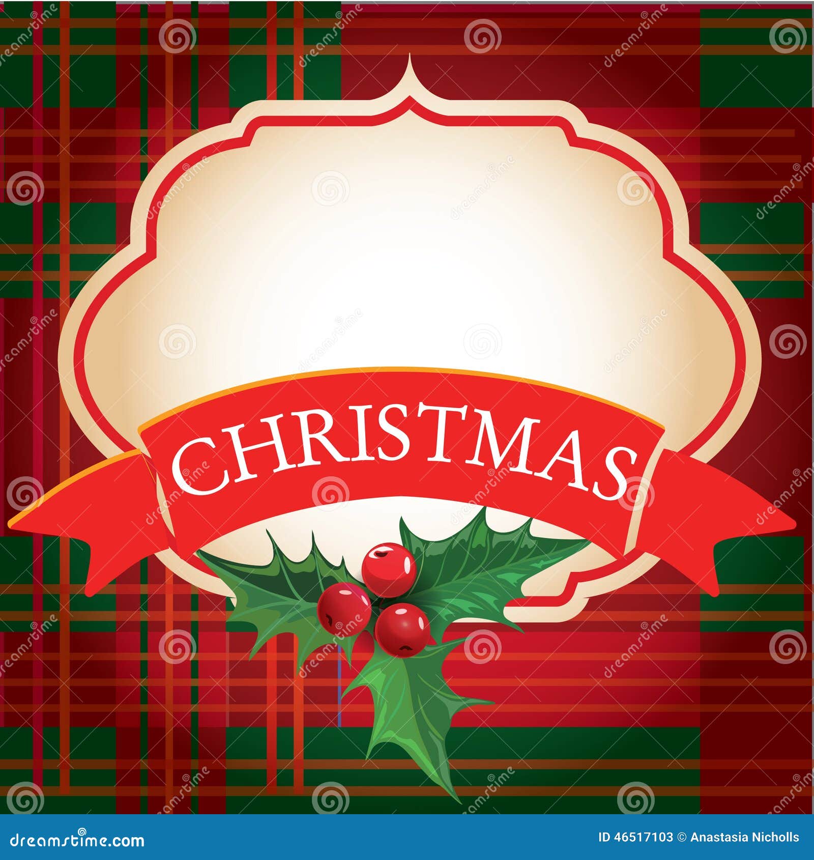 Christmas Frame with Banner. Vector Stock Vector - Illustration of ...