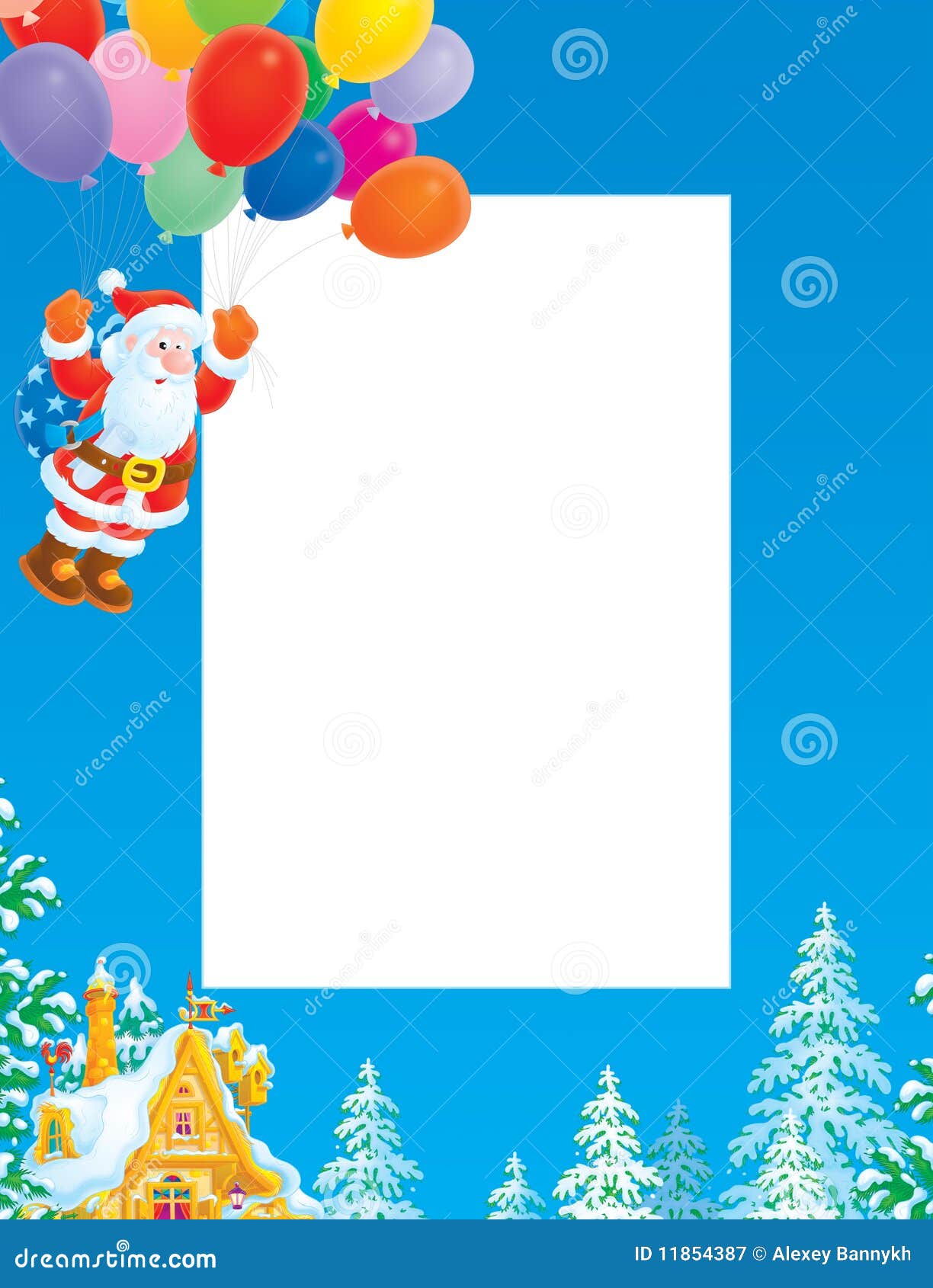 Christmas Frame / Border with Santa Claus Stock Illustration ...