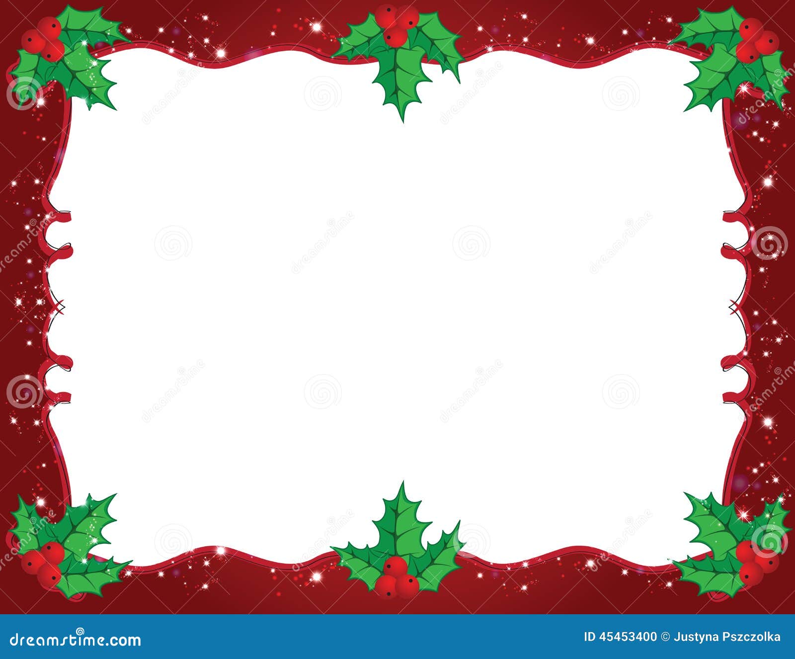 Christmas Frame Border Background On White. Christmas Card Greeting ...