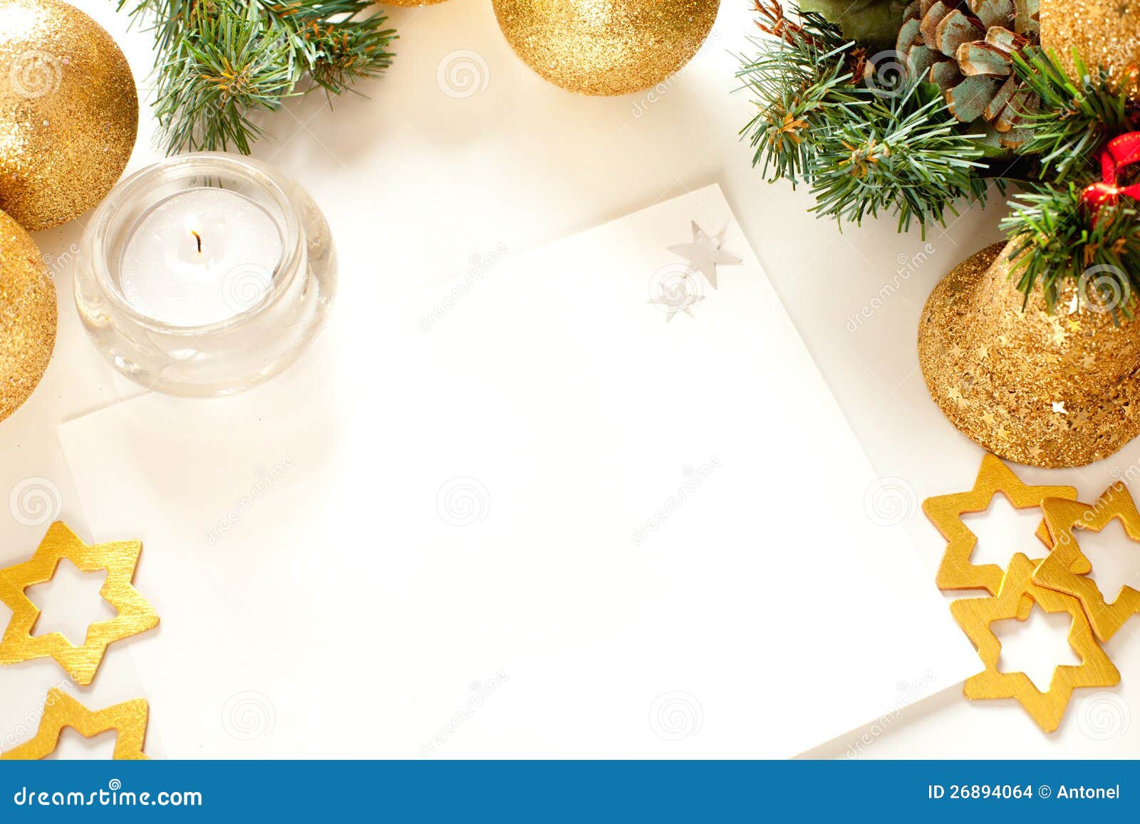 Christmas Frame for Greeting Card Stock Photo - Image of single ...