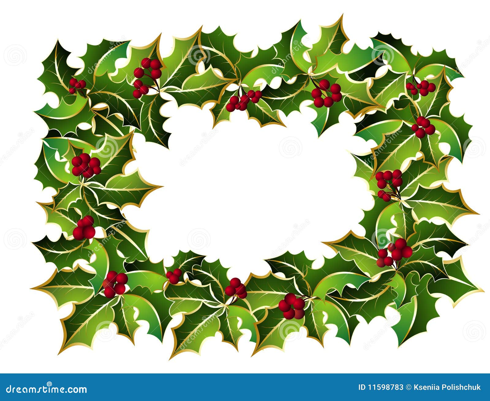 Christmas frame with holly stock vector. Illustration of holiday - 11598783