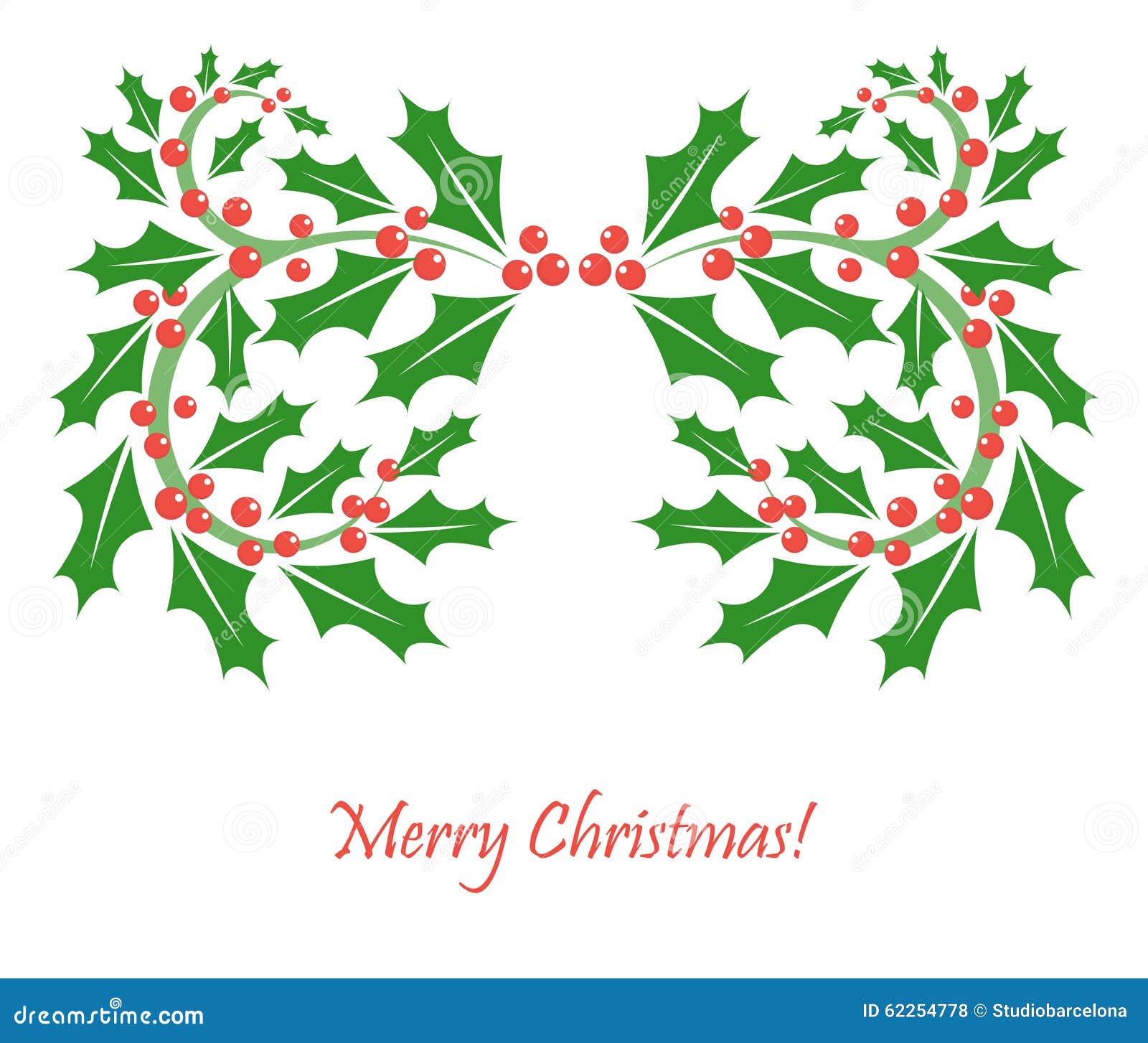 Christmas Frame of Holly Berry Stock Vector - Illustration of leaf ...