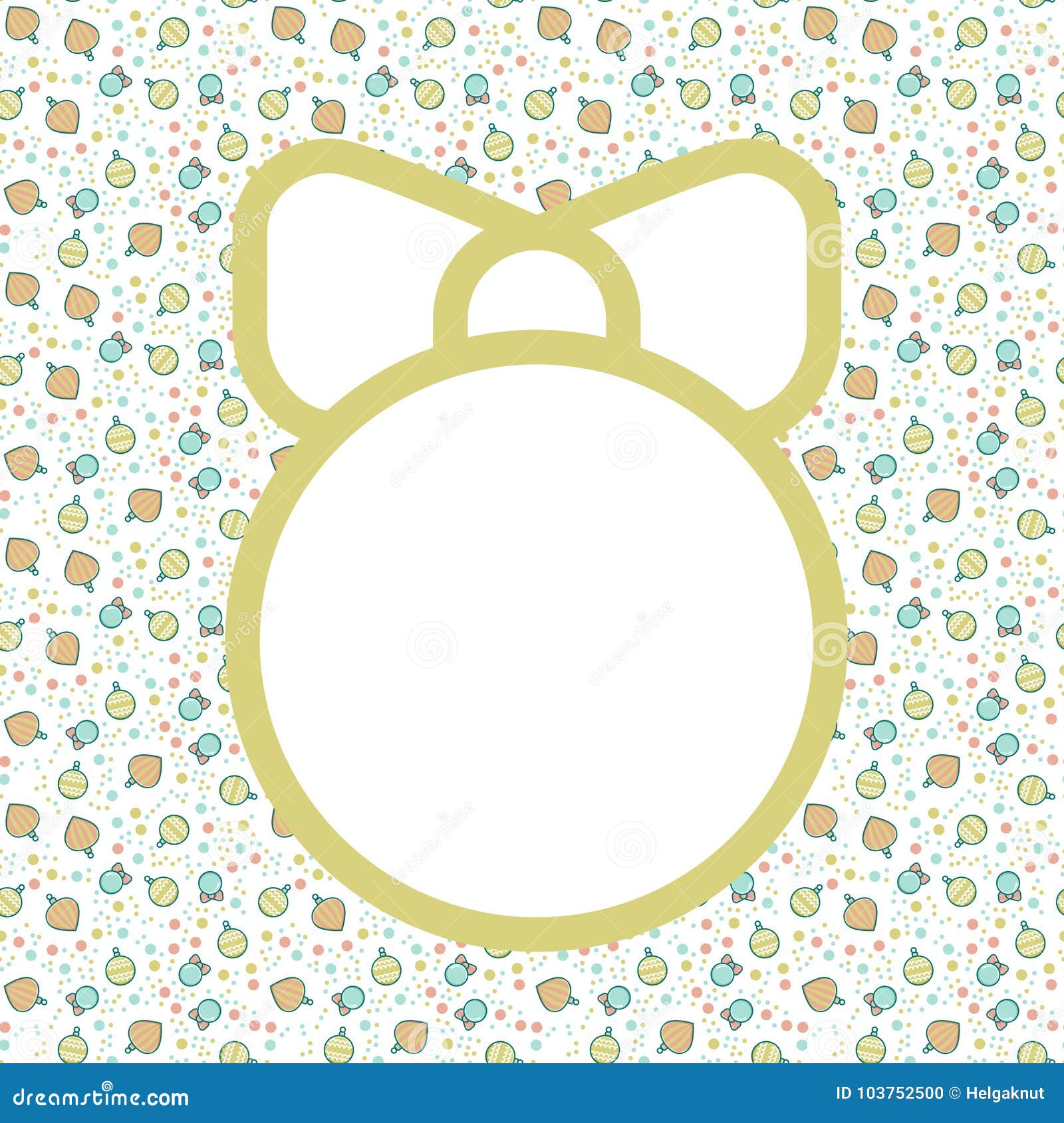 Christmas Frame with Pattern. Empty Template for Greeting Card or ...