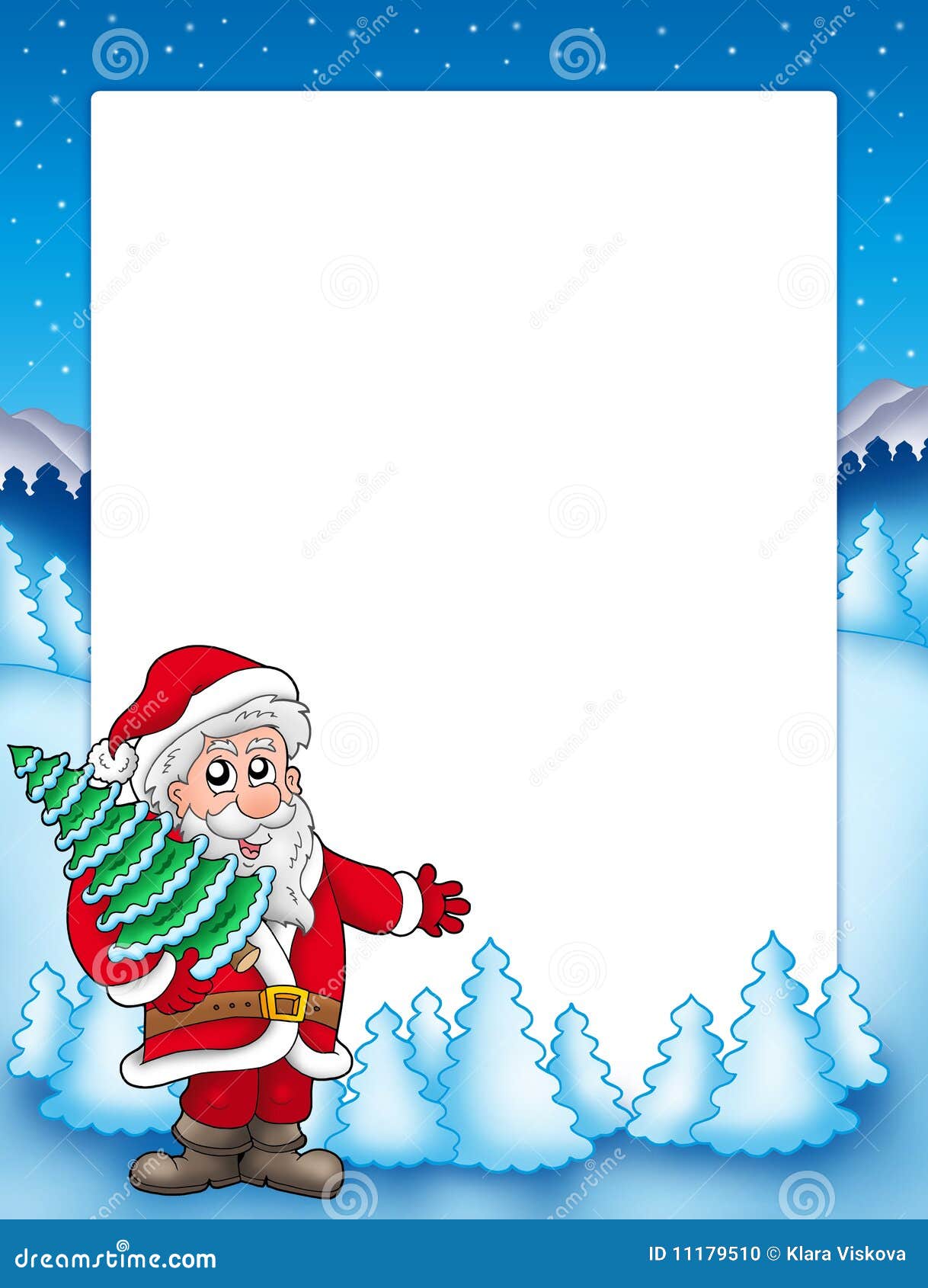 Christmas Frame with Santa Claus 4 Stock Illustration - Illustration of ...