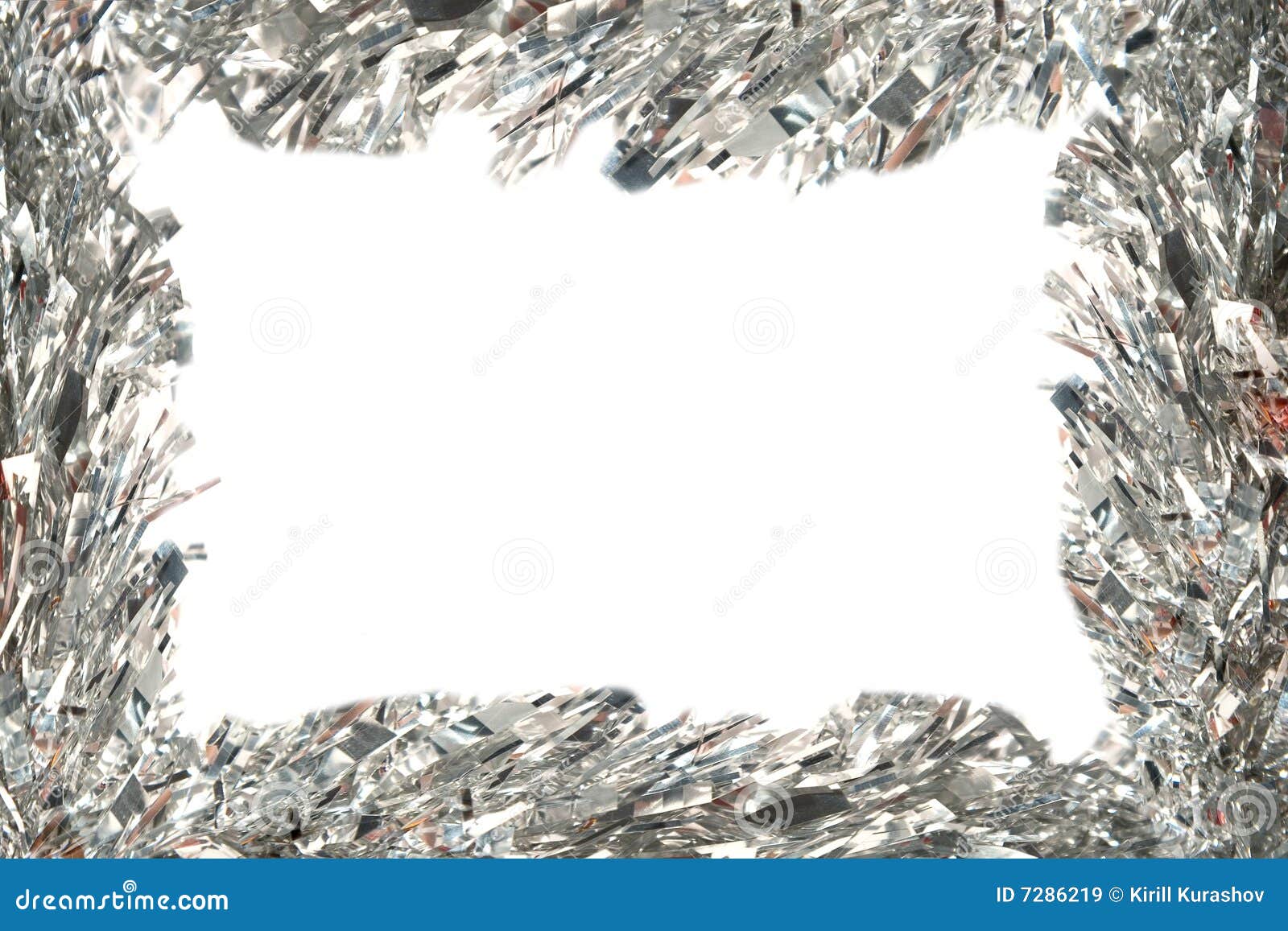 Christmas Frame with Silvery Tinsel Stock Image - Image of design ...