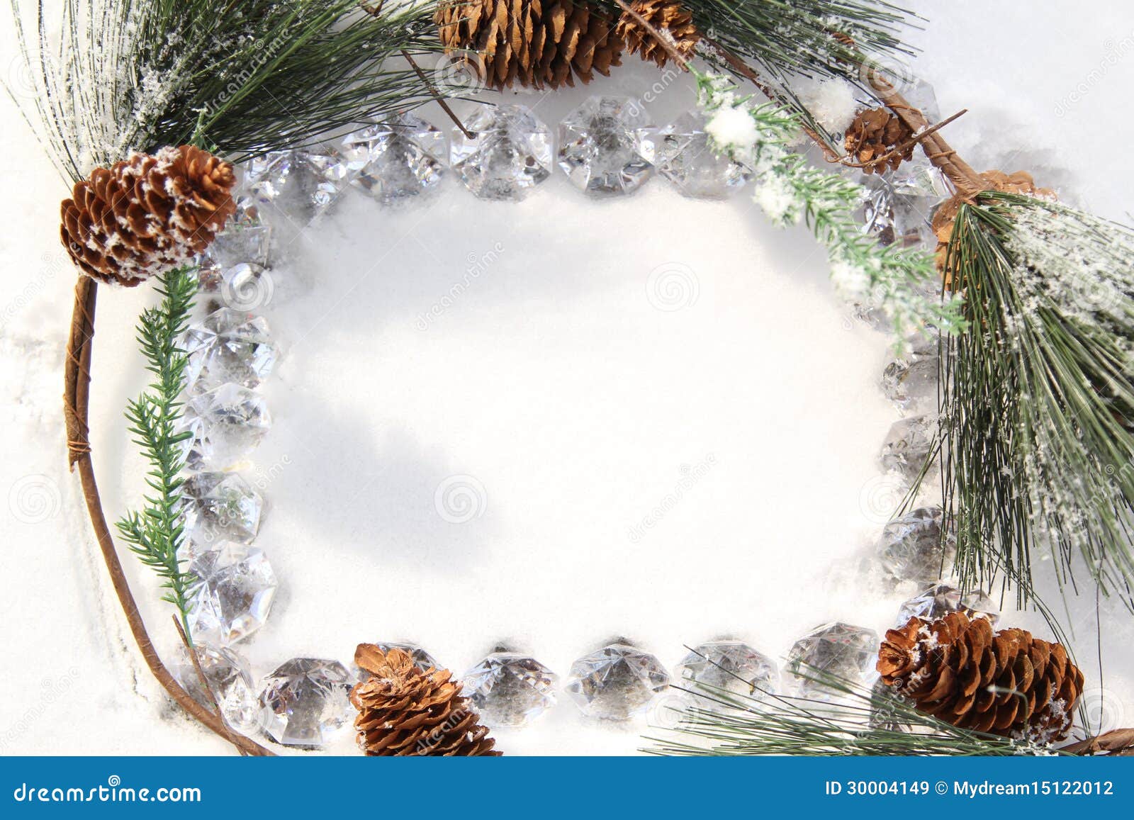 Christmas frame stock image. Image of snow, needles, holiday - 30004149