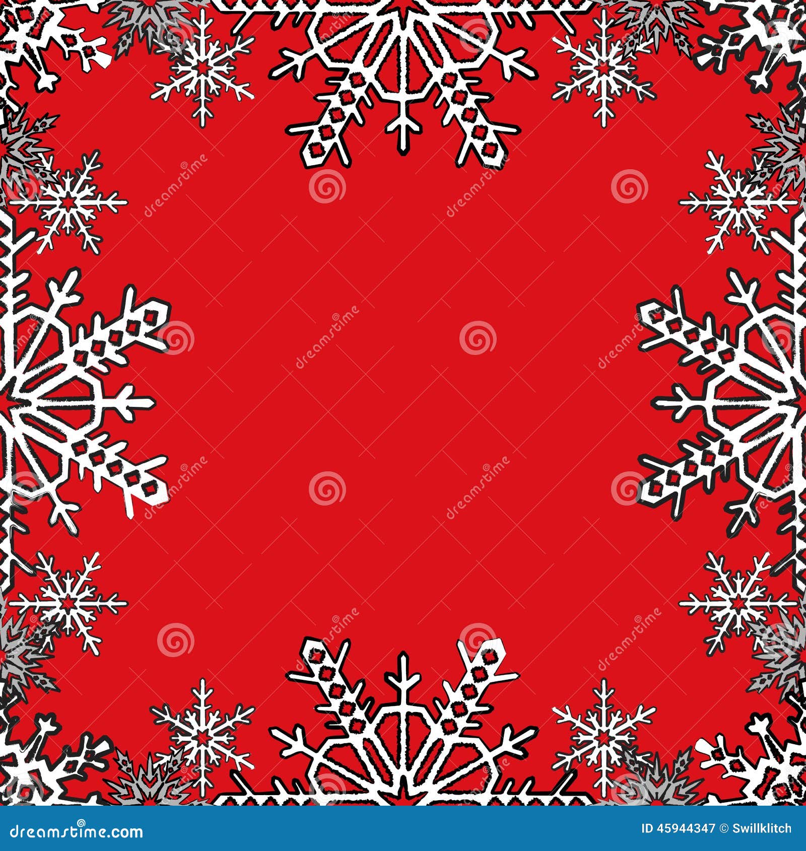 Christmas Frame with Snowflakes on the Edge Stock Vector - Illustration ...