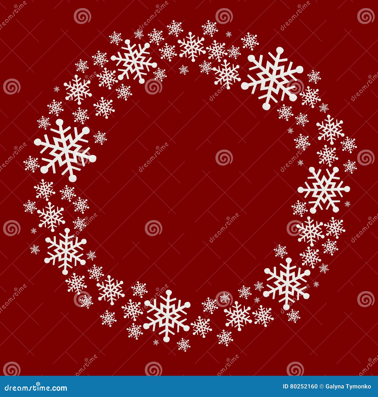 Christmas Frame with Snowflakes on a Red Background Stock Illustration ...