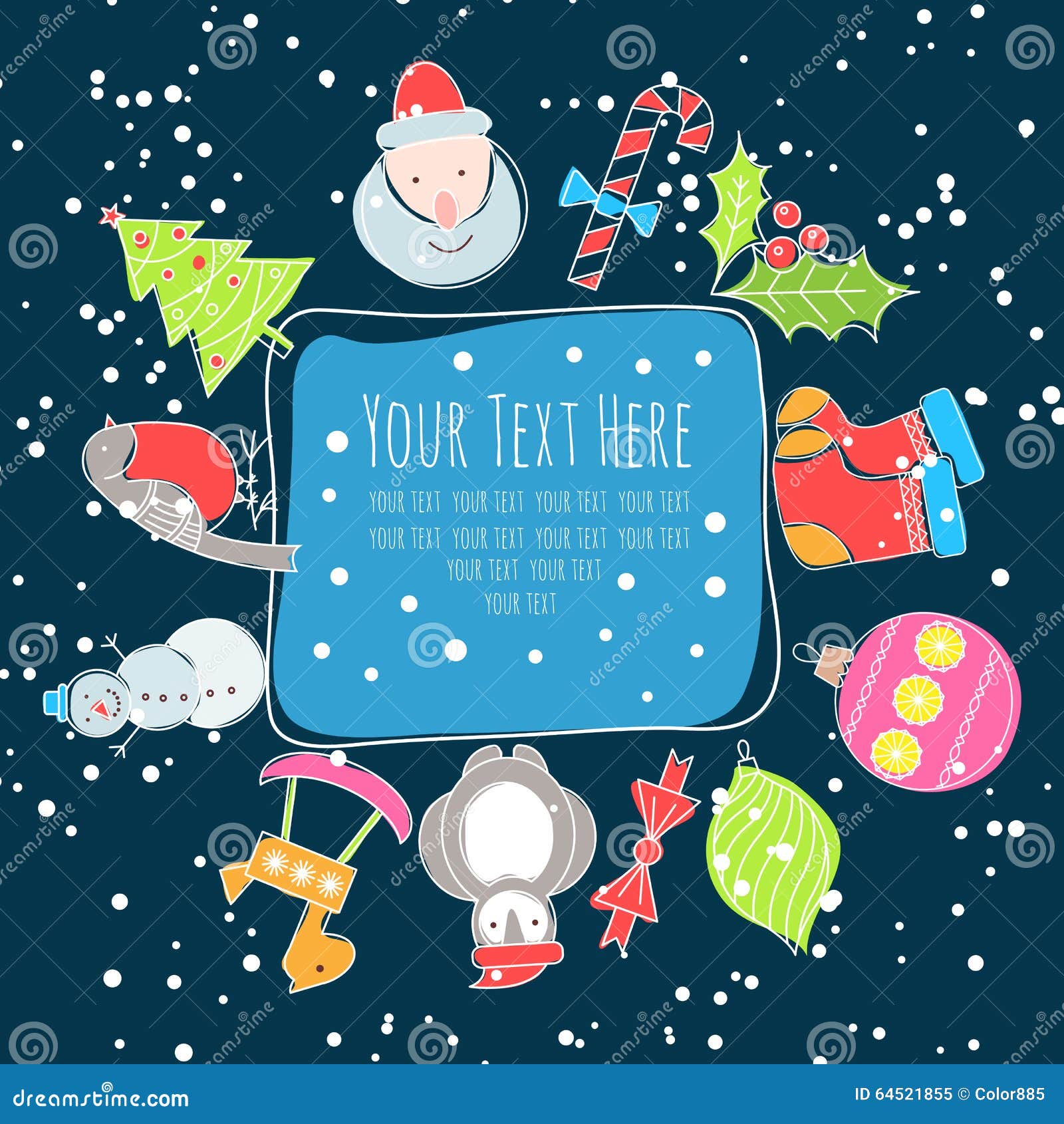 Christmas frame for text stock vector. Illustration of paper - 64521855