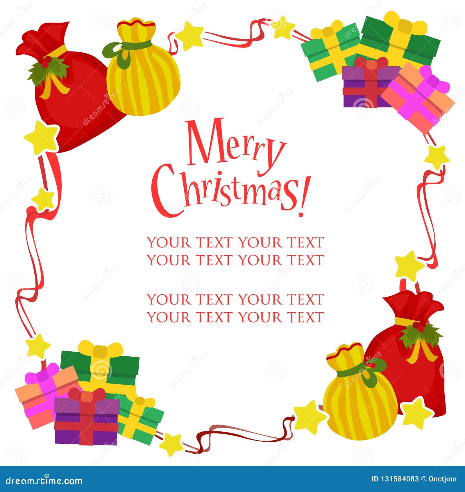 Christmas Frame Theme with Gift Sacks Stock Vector - Illustration of ...